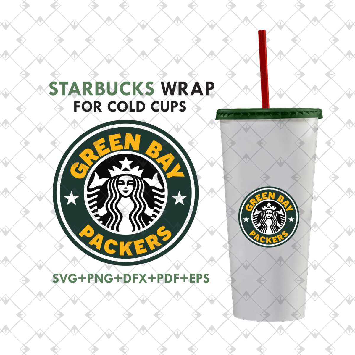 Green Bay Packers Starbucks Wrap Svg, Sport Svg, Green Bay P | Inspire Uplift