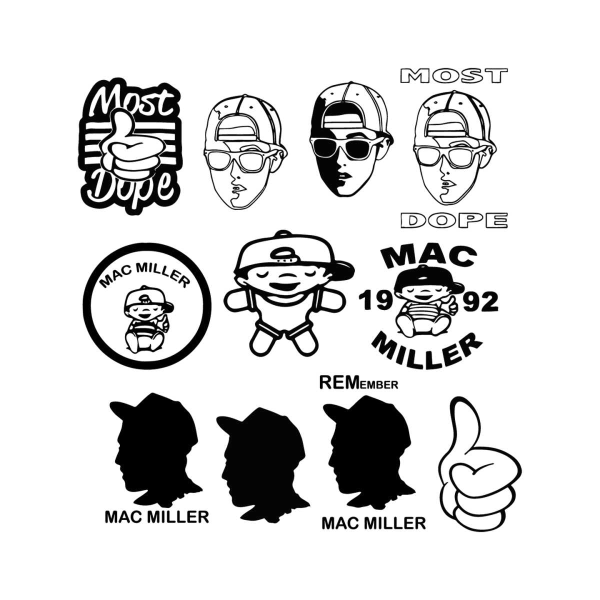 20 Mac Miller Vector Bundle, Mac Miller SVG, Mac Miller Silh | Inspire ...