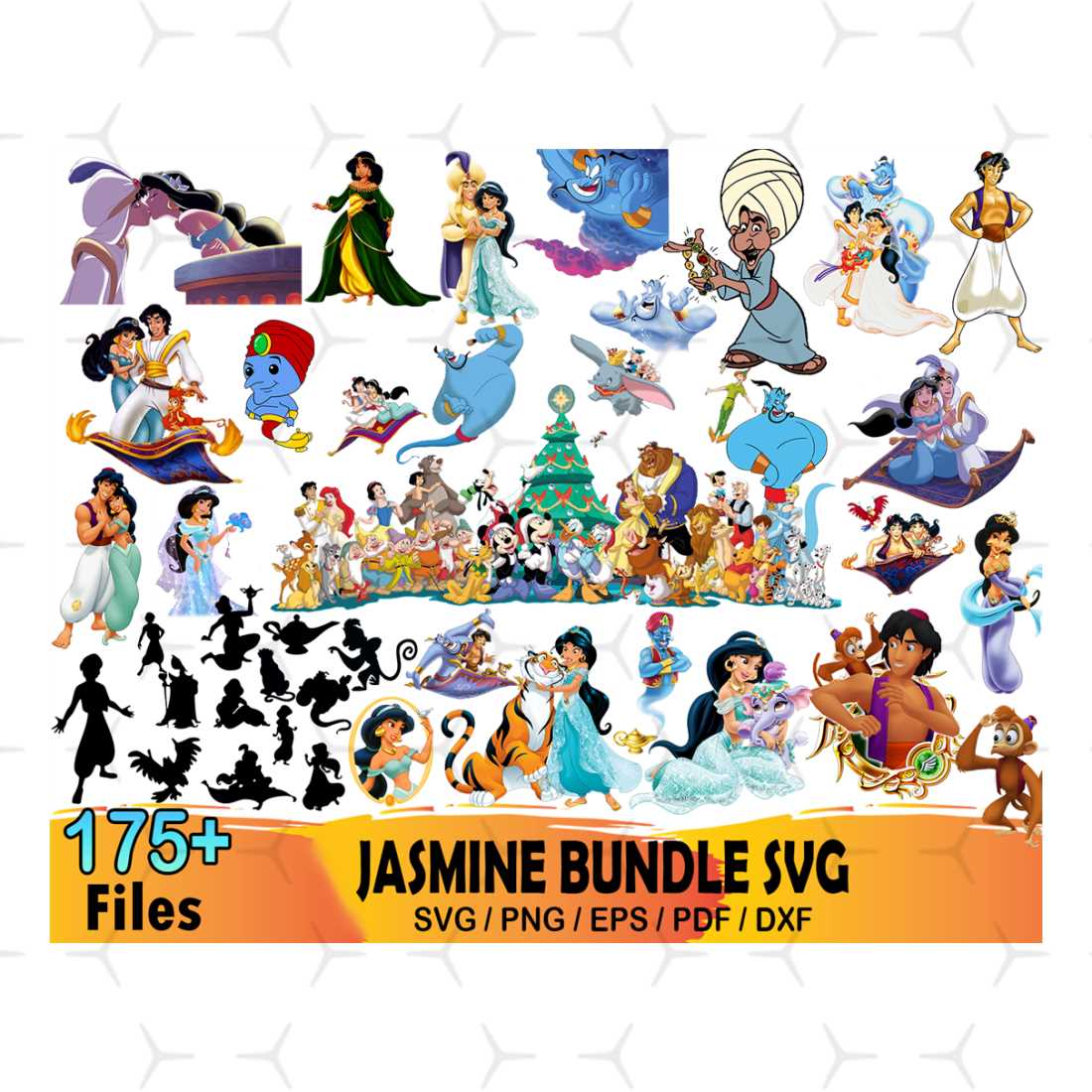 175 Jasmine Svg Bundle, Disney Svg, Aladin Svg, Genie Svg | Inspire Uplift