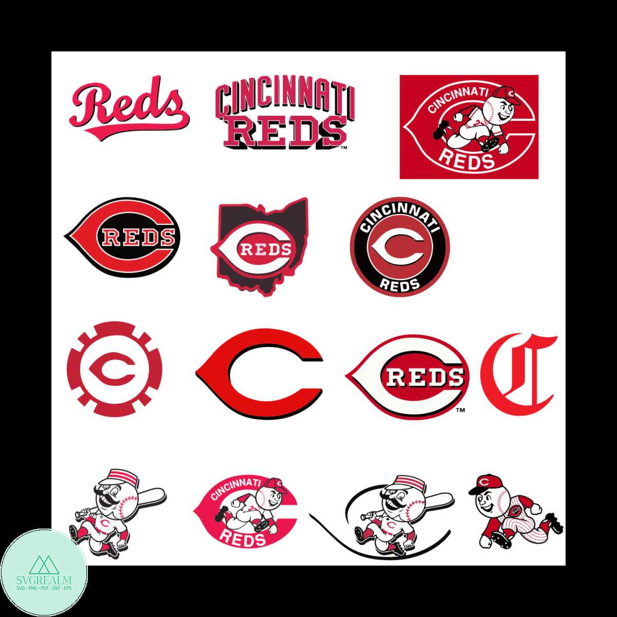 Cincinnati Reds Logo Bundle File Svg, Sport Svg, Sport Logo | Inspire ...