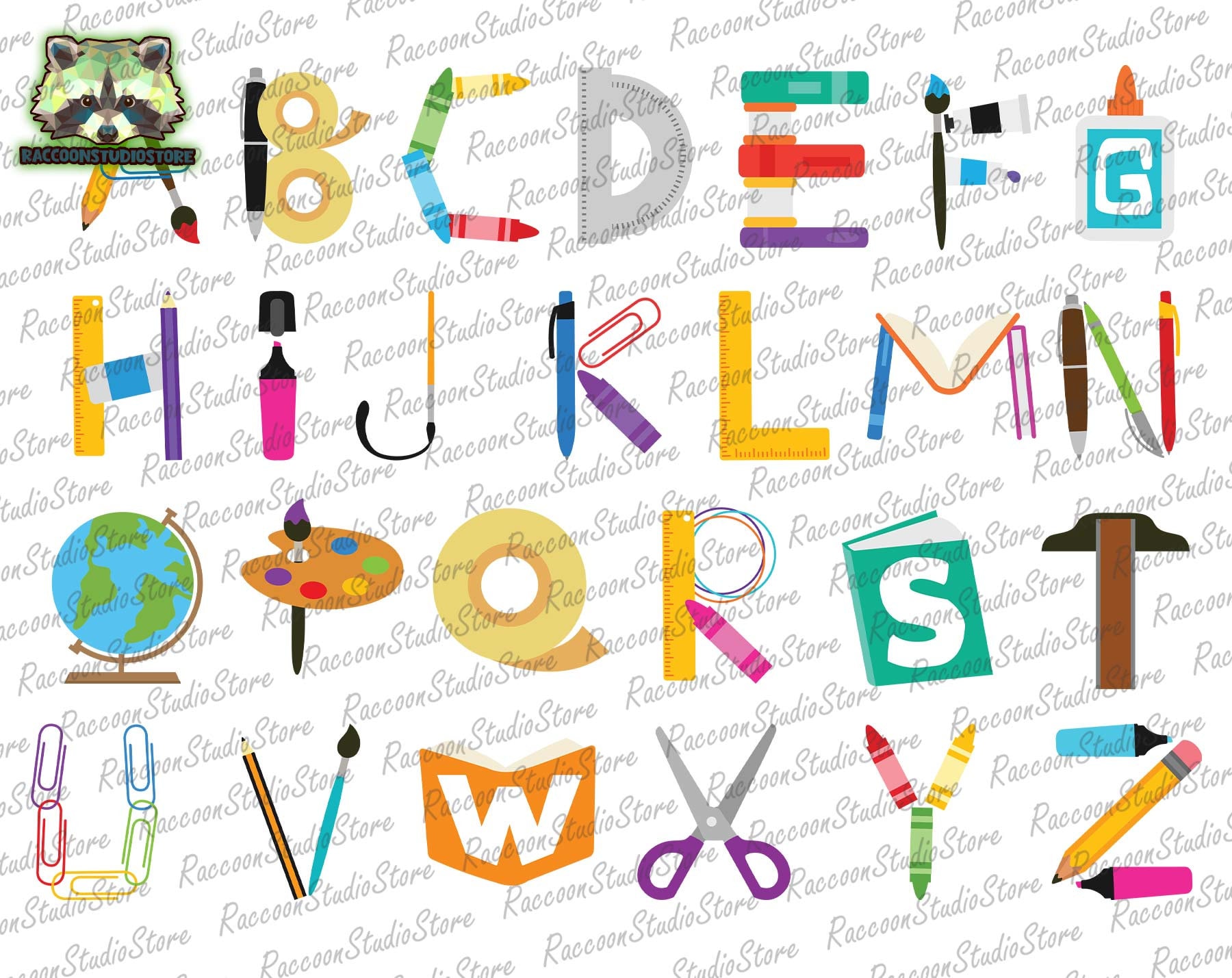 School Supplies Alphabet at Arthur Snipes blog