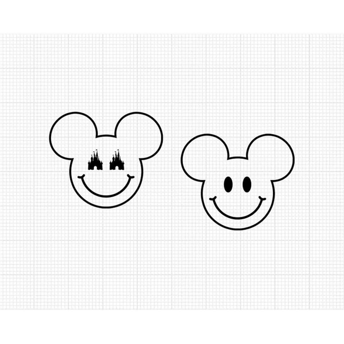 Smiley Face, Mickey Mouse, Castle, Ears Head, Svg Png Dxf Fo | Inspire ...