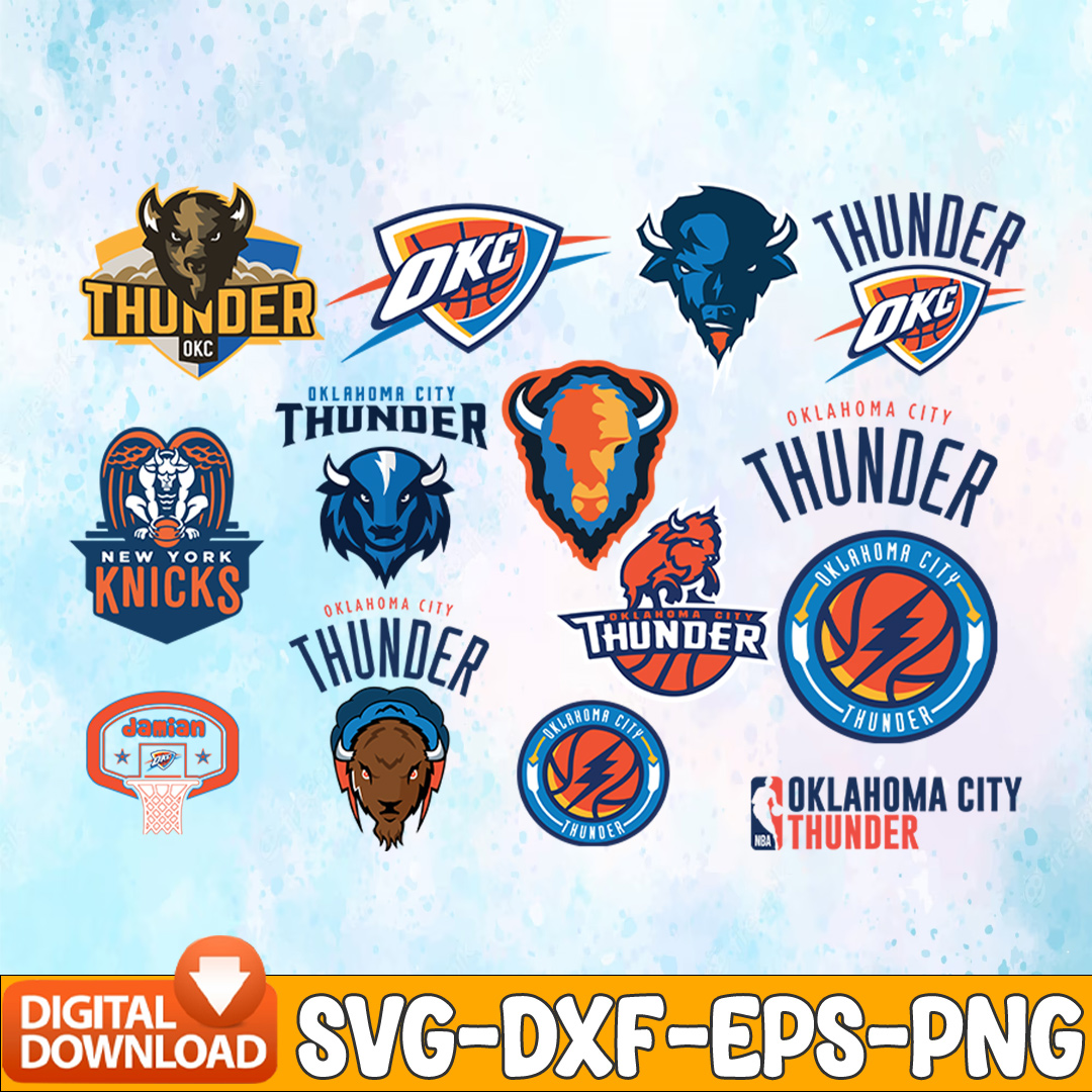 Bundle 25 Files Oklahoma City Thunder Basketball Team svg, O | Inspire ...