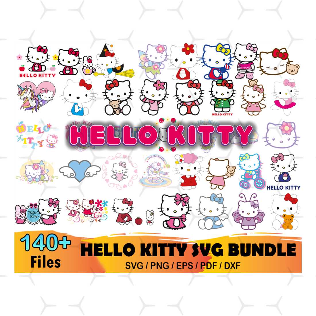 140 Hello Kitty Svg Bundle, Hello Kitty Svg, Cartoon Svg | Inspire Uplift