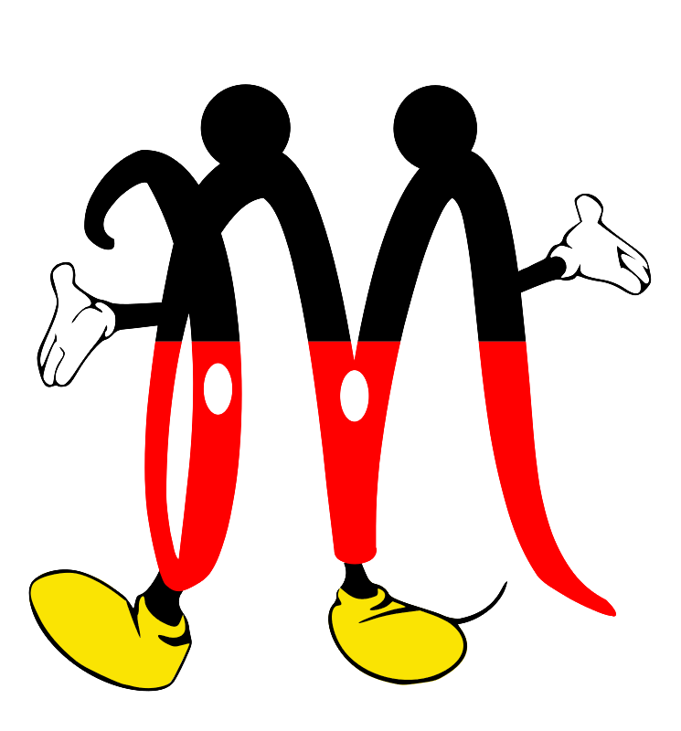 Mickey Letters Svg - Mickey Font Png Cut Files, Mickey & Min - Inspire ...