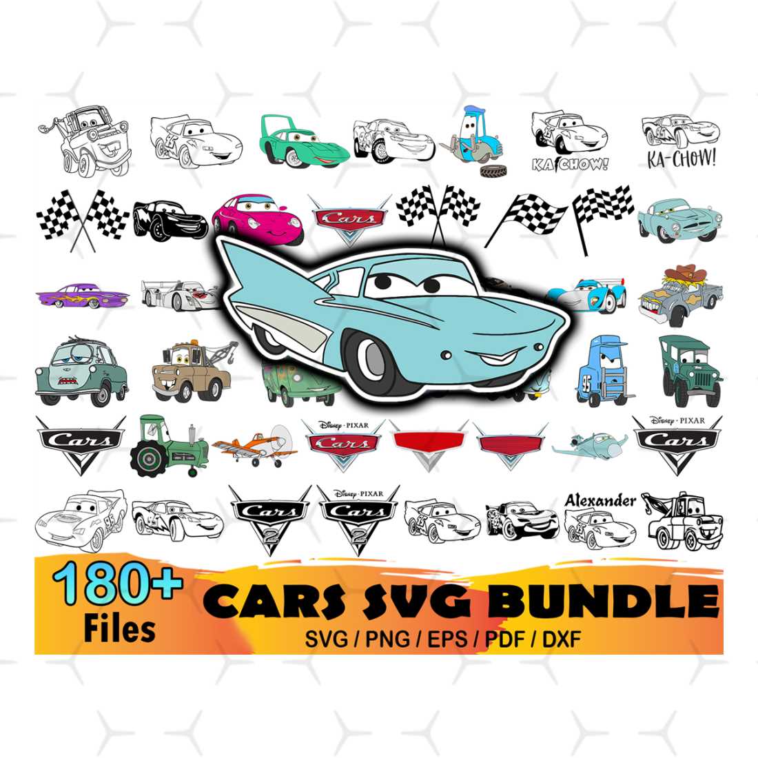 180 Cars Svg Bundle, Disney Svg, Pixar Svg, Cars Disney Svg | Inspire ...
