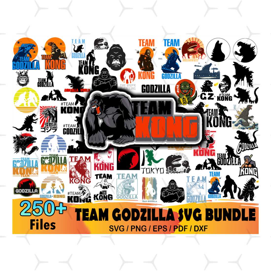 250 Team Godzilla Bundle Svg, Godzilla Svg, Kong Svg, Kaiju - Inspire ...
