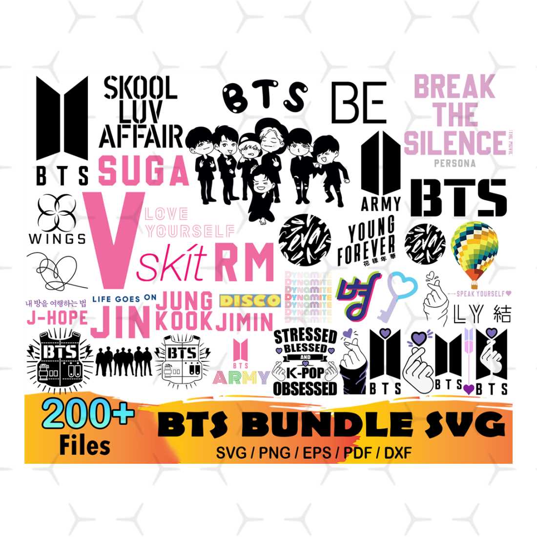200 BTS Bundle Svg, Bts Svg, Kpop Svg, Bts Vector, Bts Clipa | Inspire ...