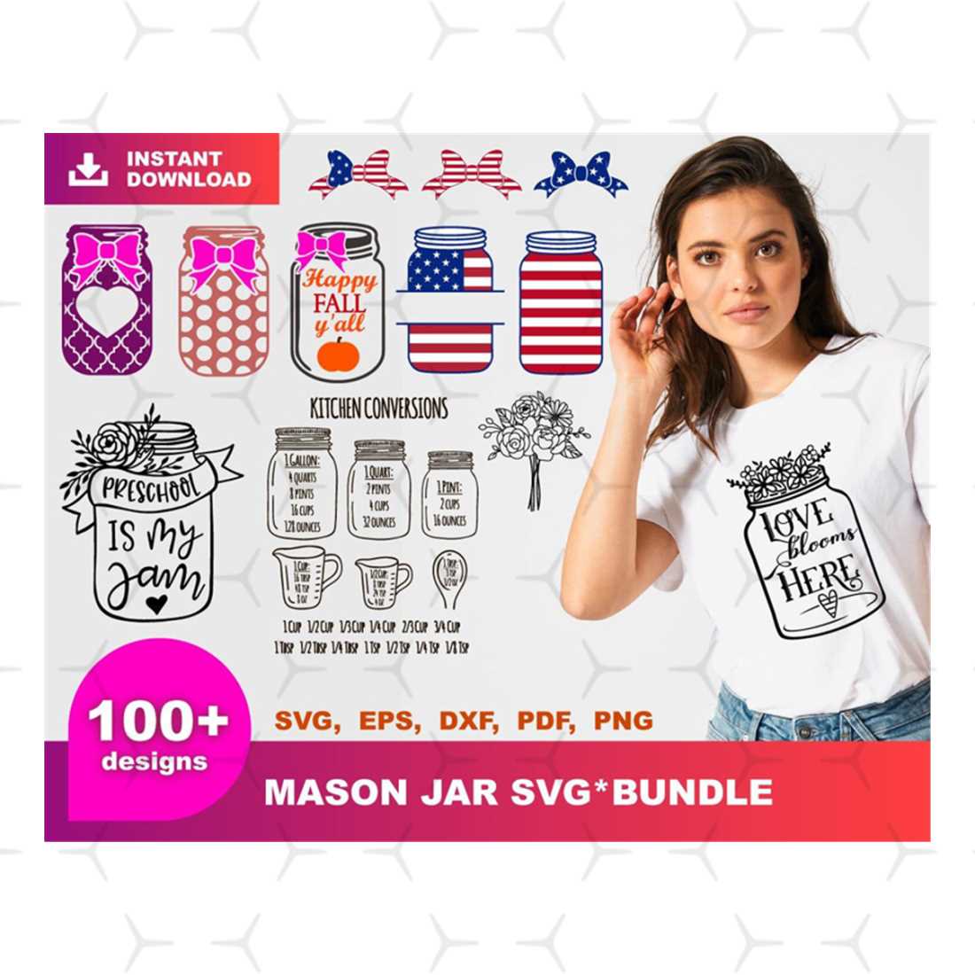 100 Mason Jar Bundle Svg, Trending Svg, Jar Svg | Inspire Uplift