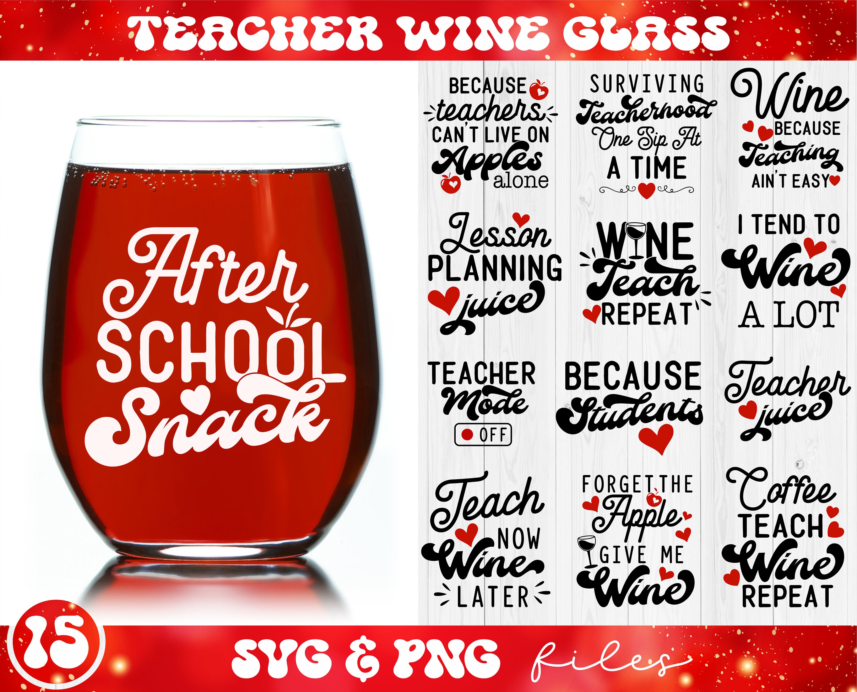 Teacher Wine Glass svg Bundle, Teacher wine svg, After Schoo - Inspire ...