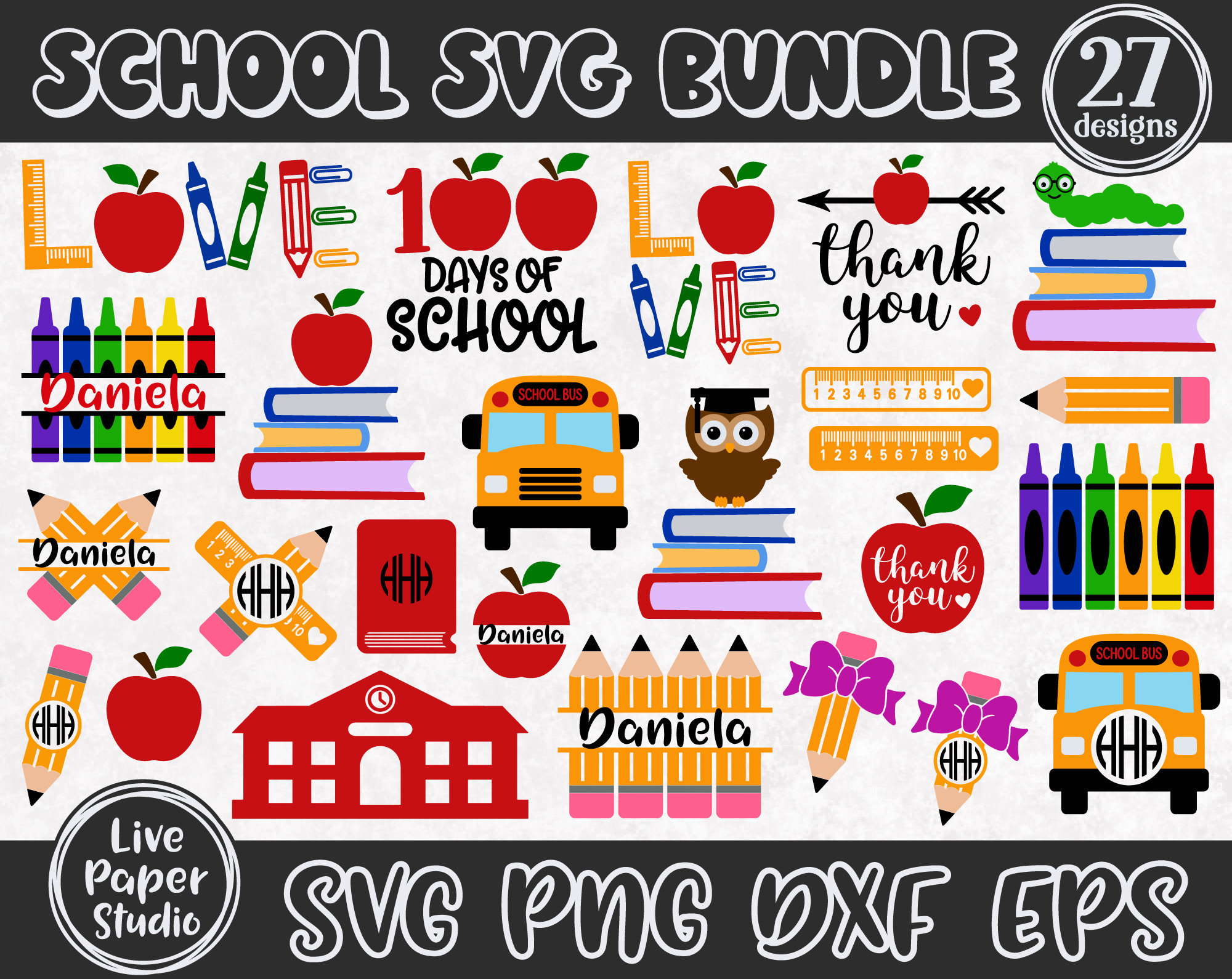 Teacher SVG Bundle, Teacher Svg, School Svg, Teach Svg, Stud | Inspire ...