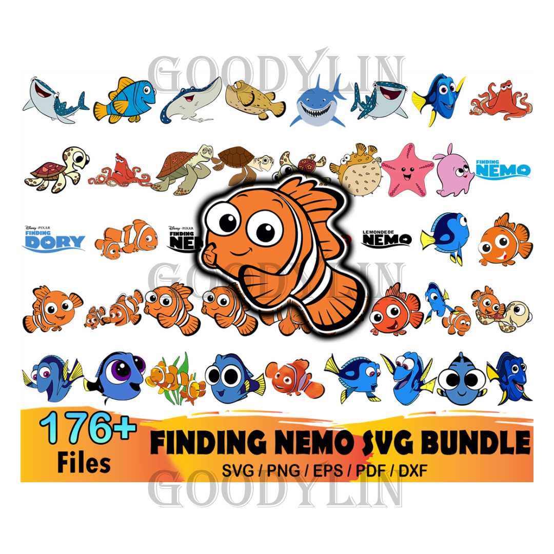 176 Finding Nemo Bundle Svg, Disney Svg, Nemo Svg, Cartoon S - Inspire ...