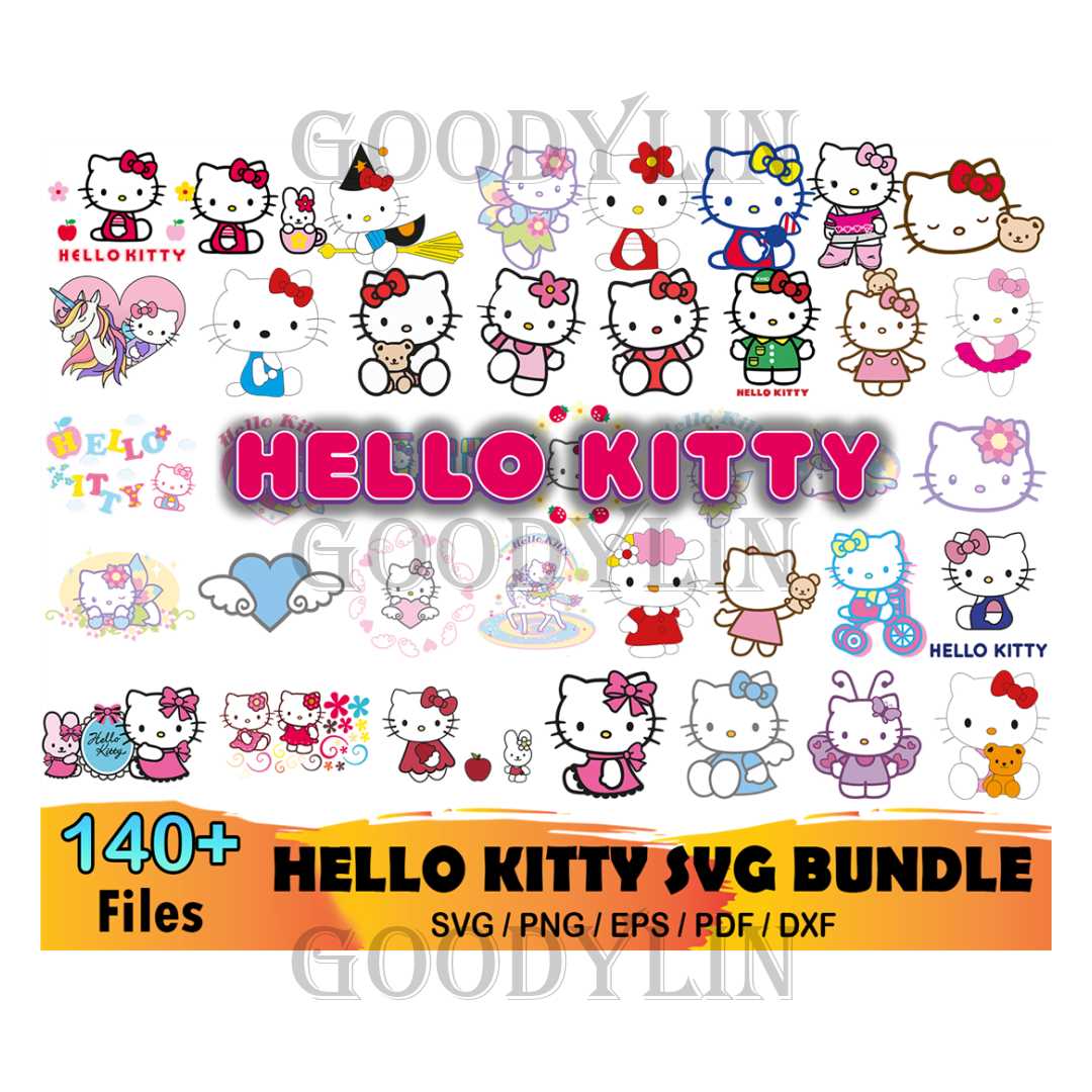 140 Hello Kitty Svg Bundle, Hello Kitty Svg, Cartoon Svg | Inspire Uplift