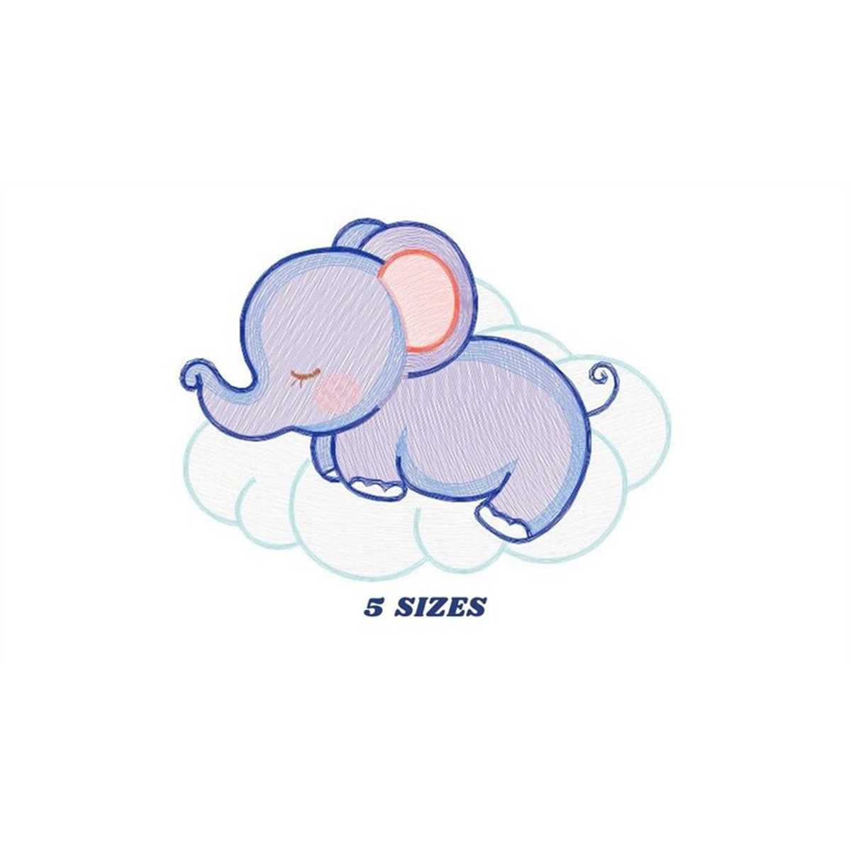 Elephant embroidery designs - Sleeping Animal embroidery des | Inspire ...