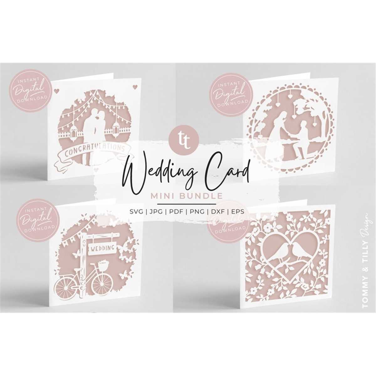 DIY Wedding Card Bundle 4 designs | DIGITAL Cut Yourself Des | Inspire ...
