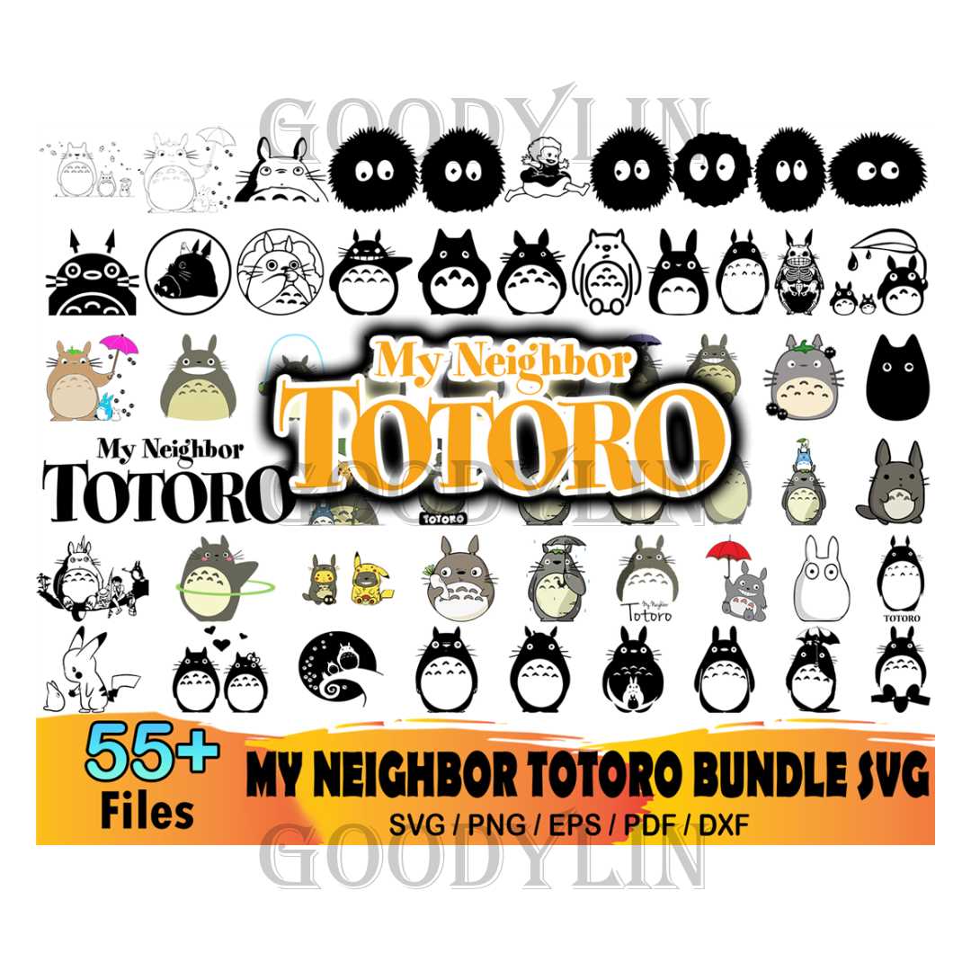 55 My Neighbor Totoro Bundle Svg, Totoro Svg, Ghibli Svg | Inspire Uplift