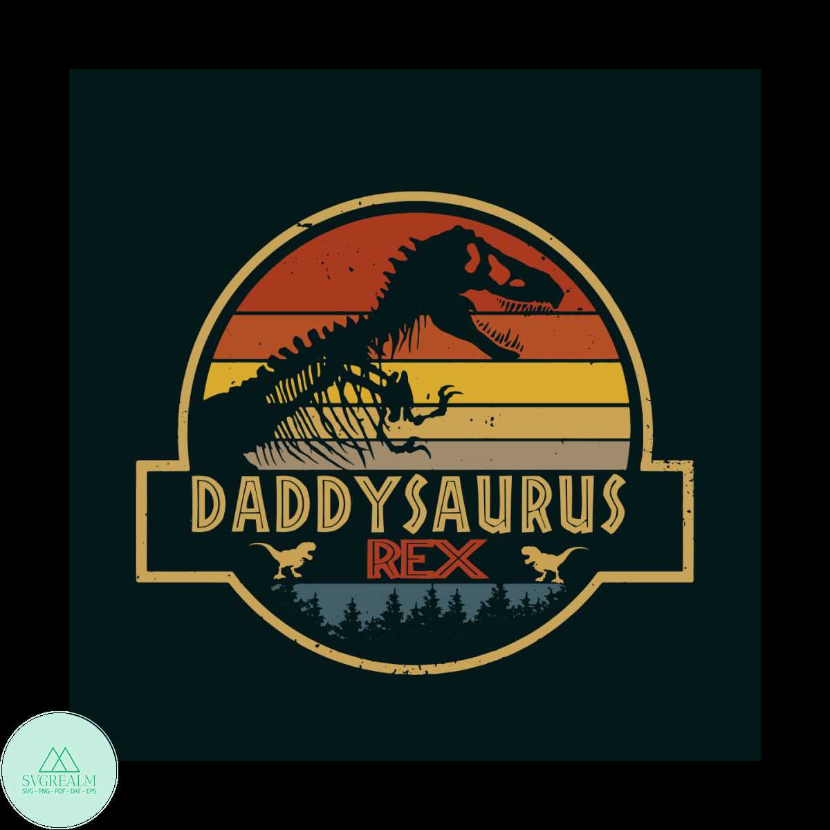 Daddysaurus Rex Silhouette Vintage Svg, Fathers Day Svg, Tre | Inspire ...