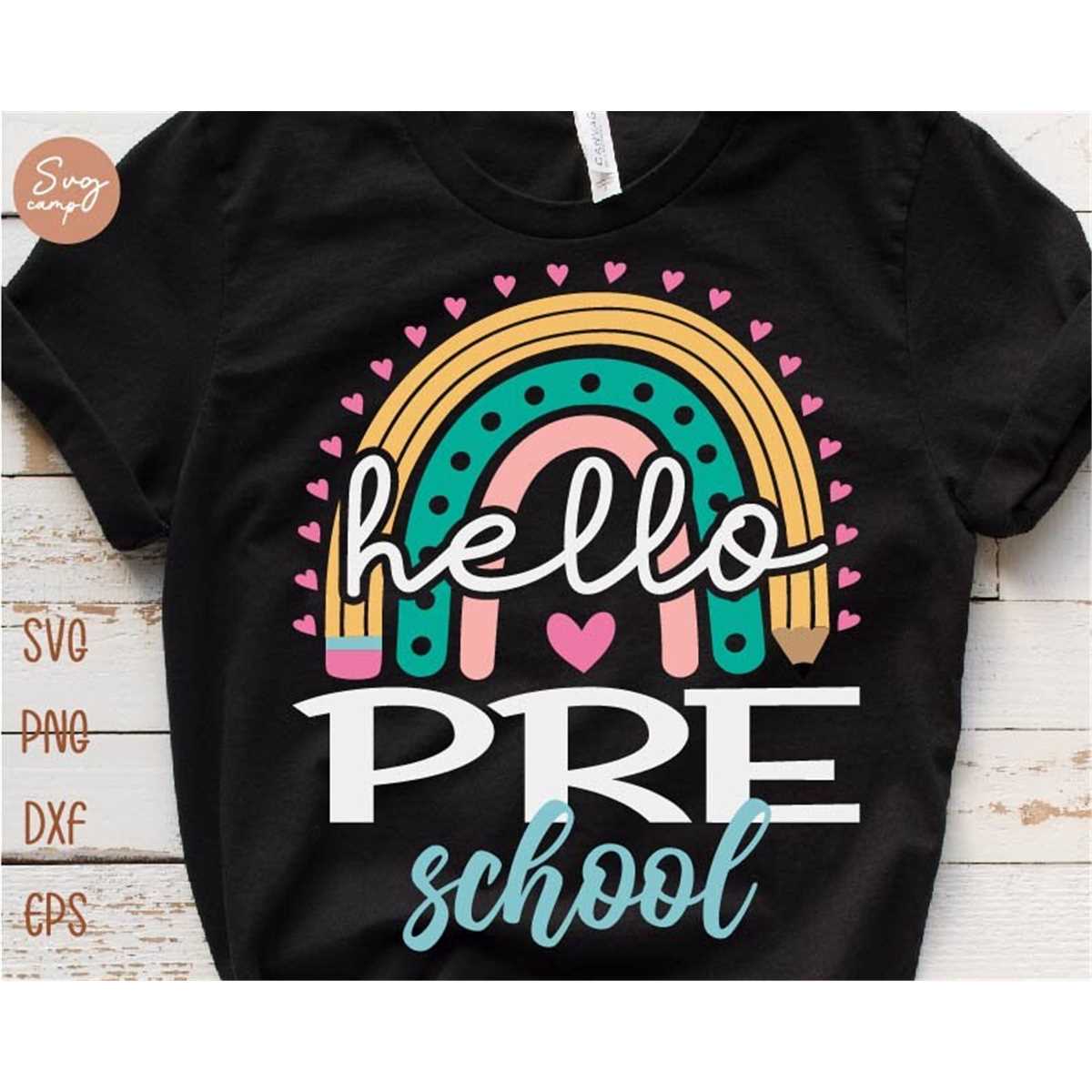Hello PreSchool Svg, First day of School Svg, School Rainbow | Inspire ...