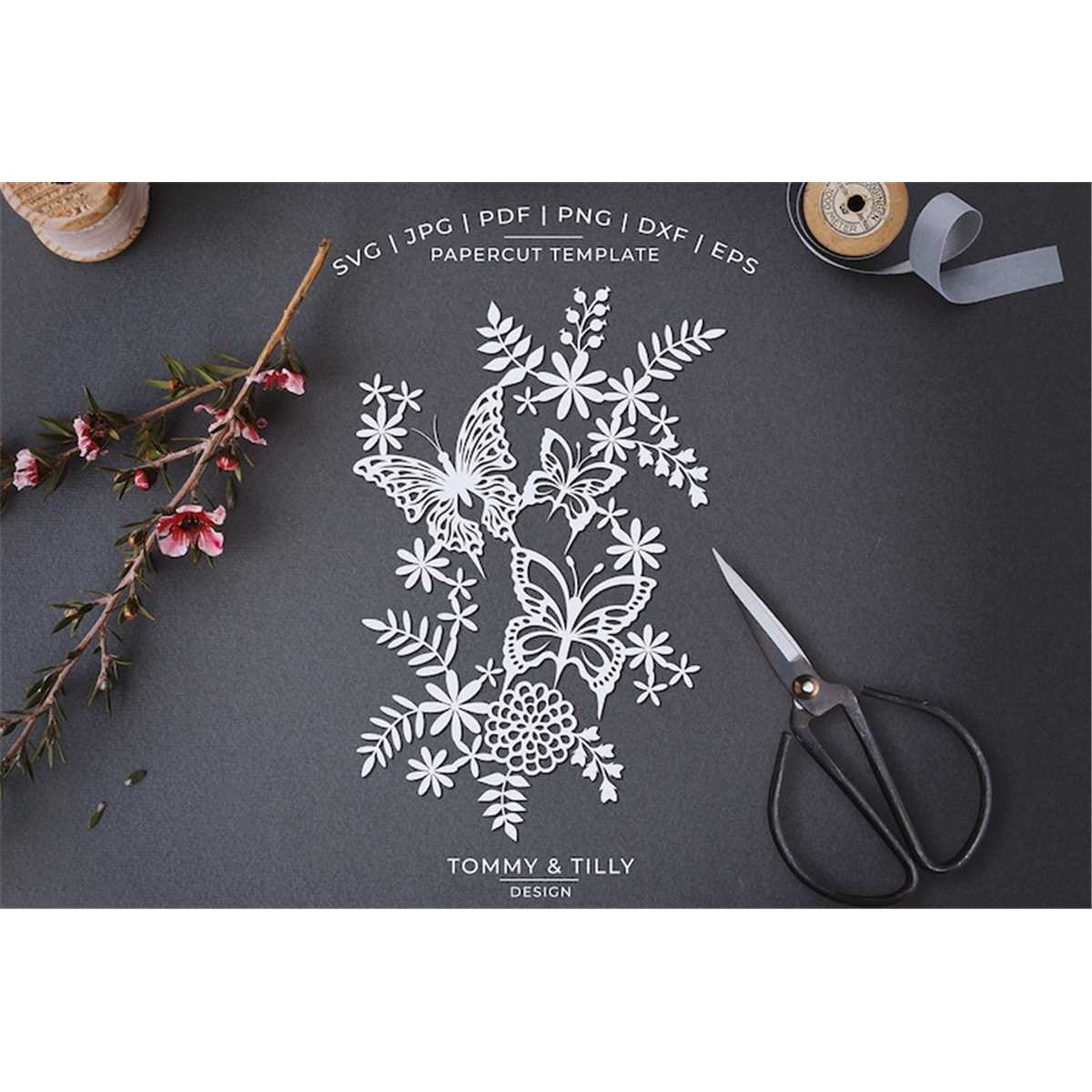 Flowers and Butterflies - Papercut Template | Machine Cut | | Inspire ...
