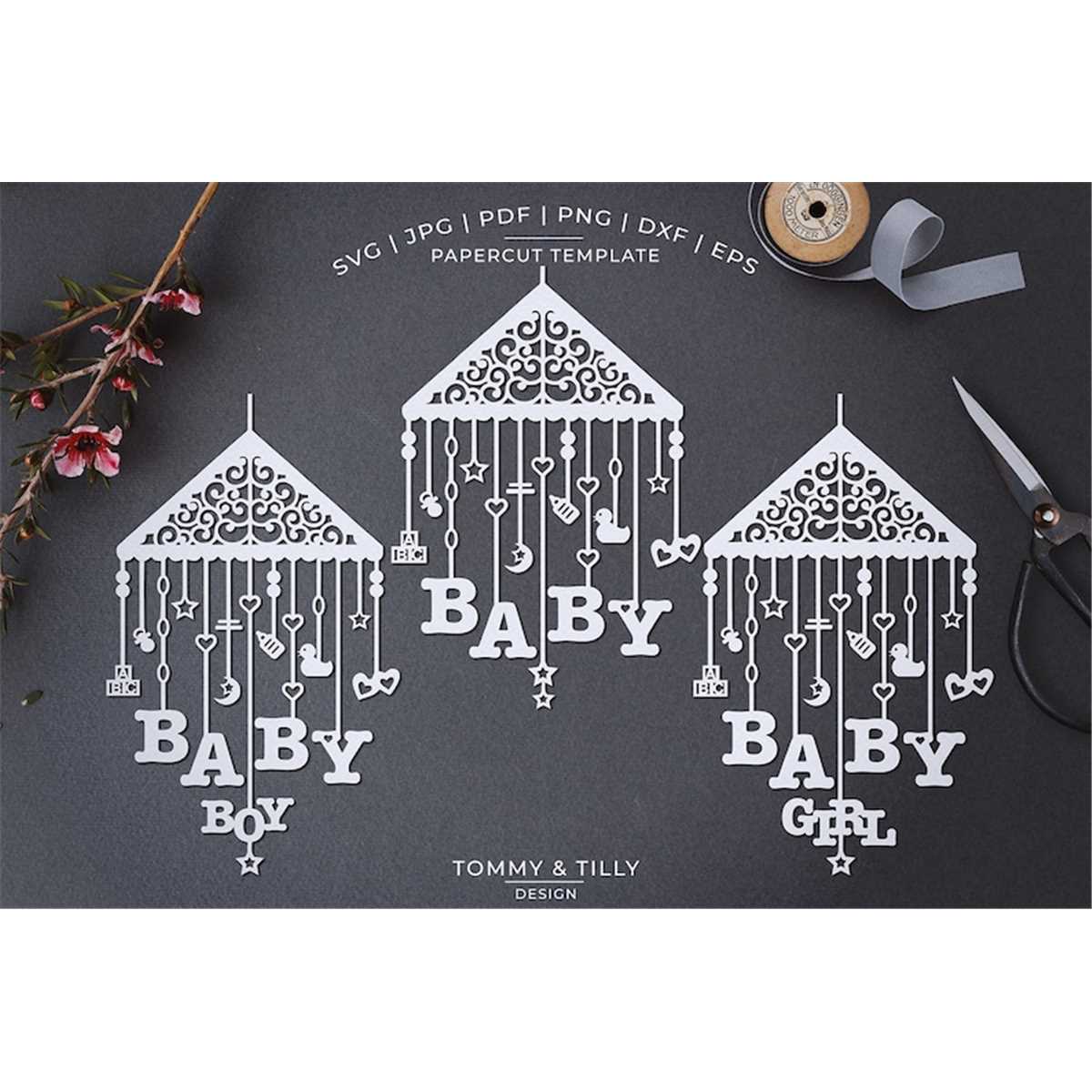 Baby Mobile - Papercut Template | Machine Cut | Cricut Silho | Inspire ...