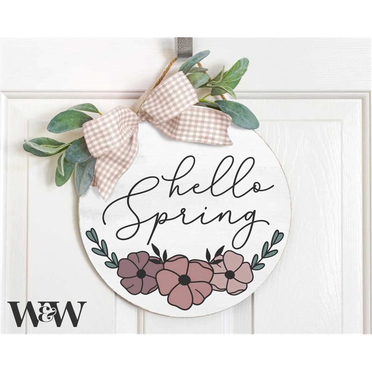 Round Hello Spring SVG | Welcome Spring Sign SVG | Spring Fl - Inspire ...