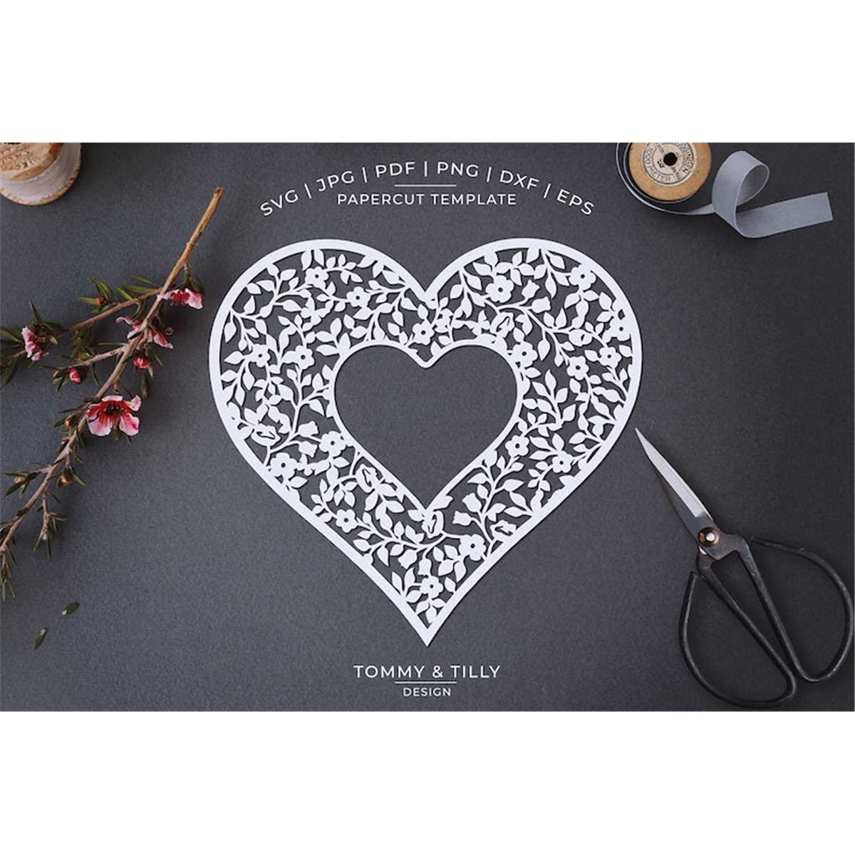 Blank Vintage Heart - Papercut Template | Machine Cut | Cric | Inspire ...