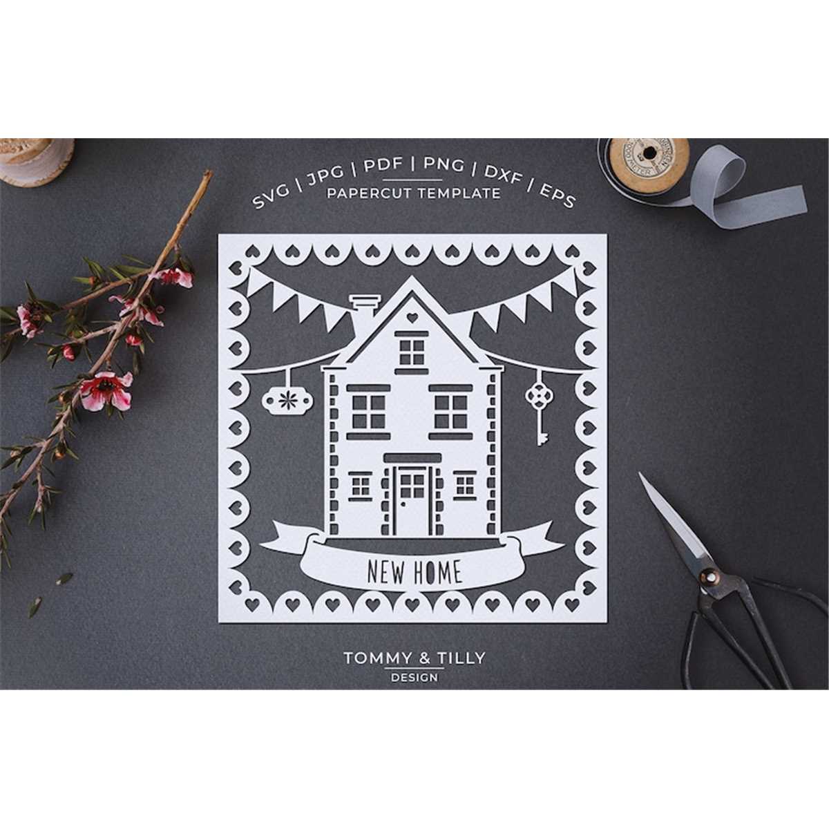 New Home Frame - Papercut Template | Machine Cut | Cricut Si - Inspire ...