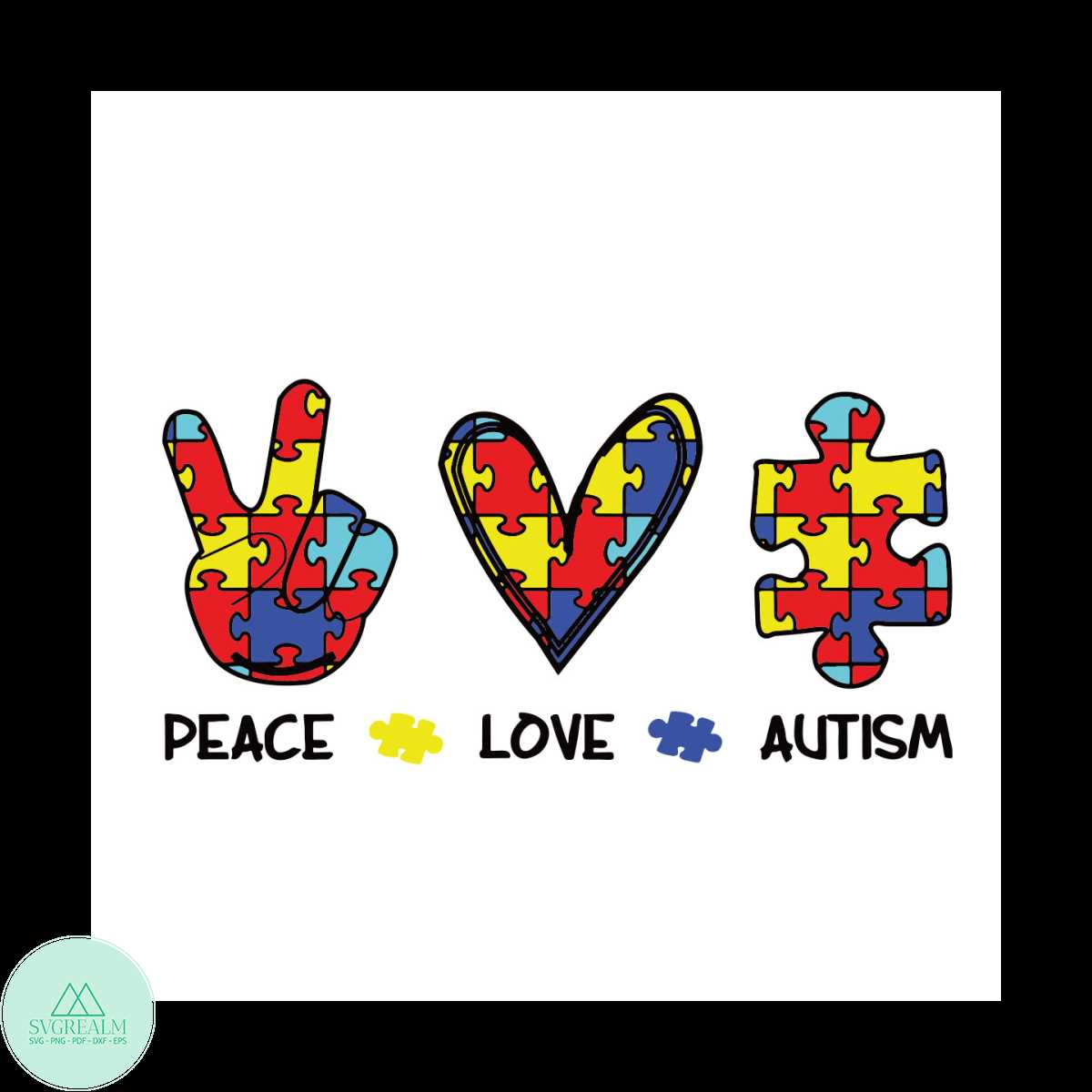 Autism Peace Love Autism Puzzle Svg, Autism Svg, Autism Awar | Inspire ...