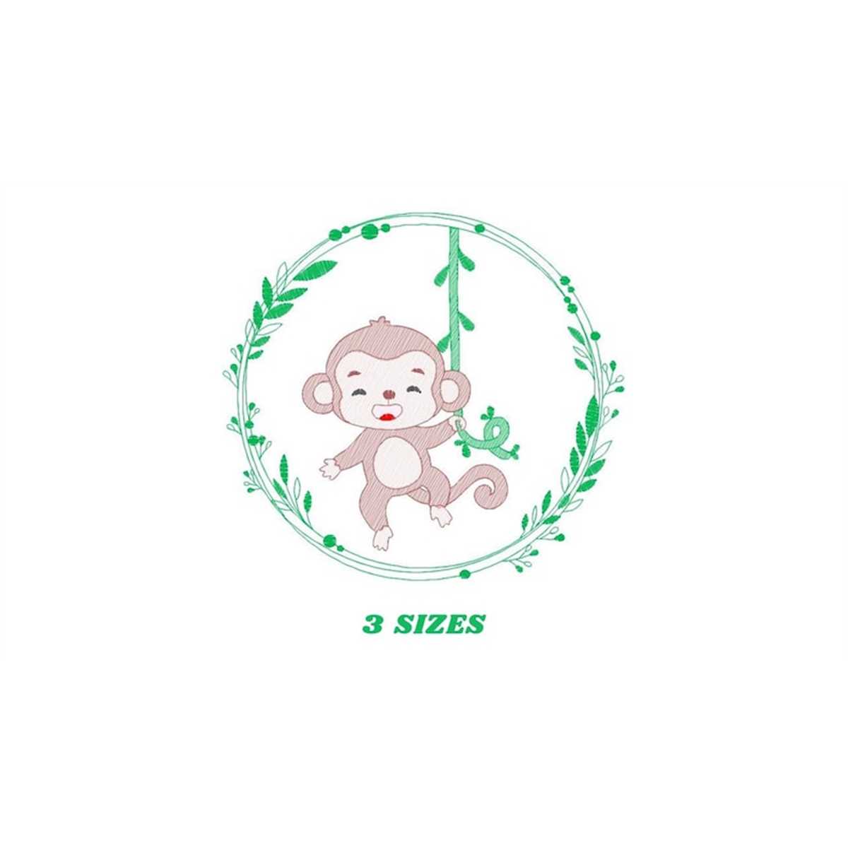 Monkey embroidery designs - Safari embroidery design machine | Inspire ...