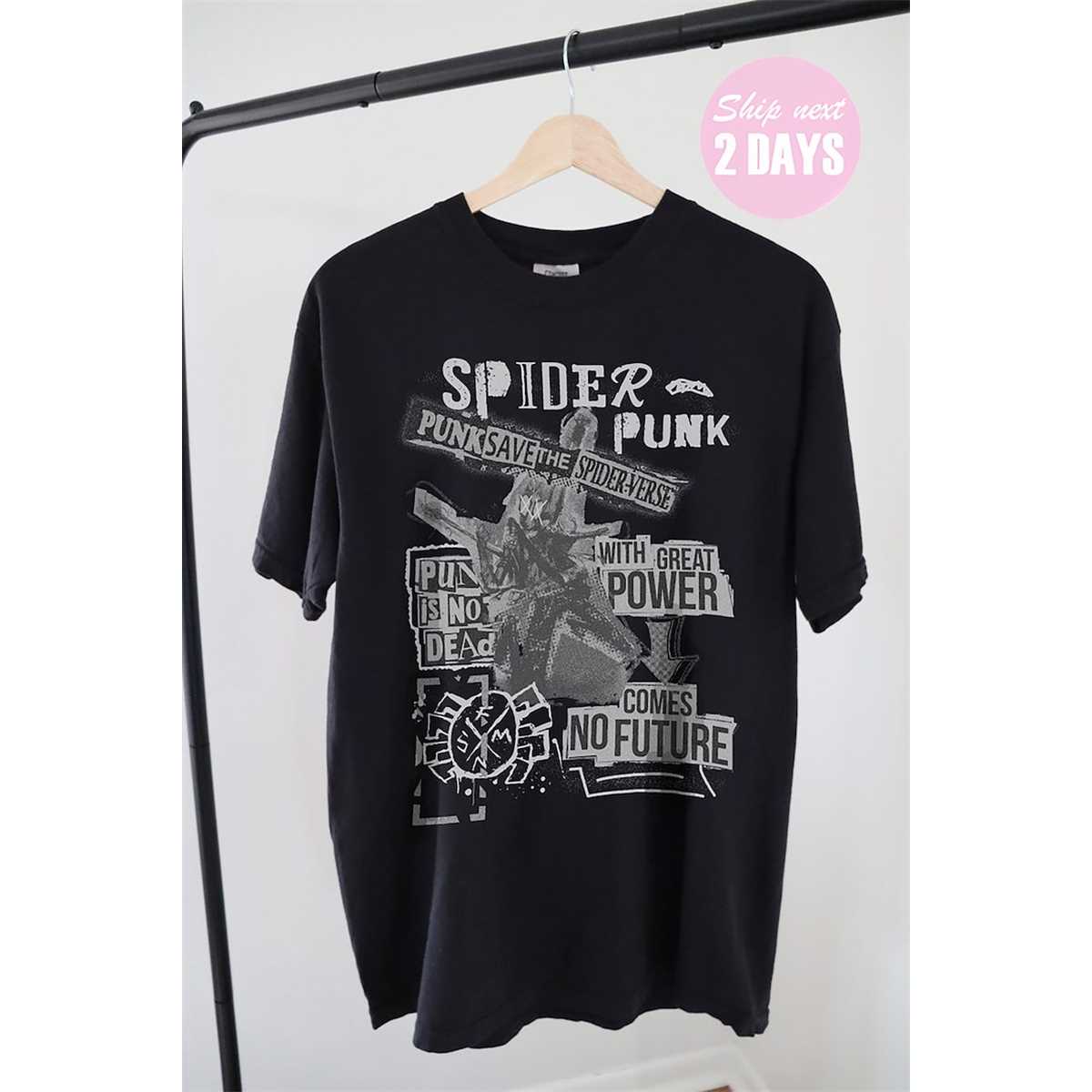 Vintage Styled Spider Punk Shirt, Spiderman across the spide - Inspire ...