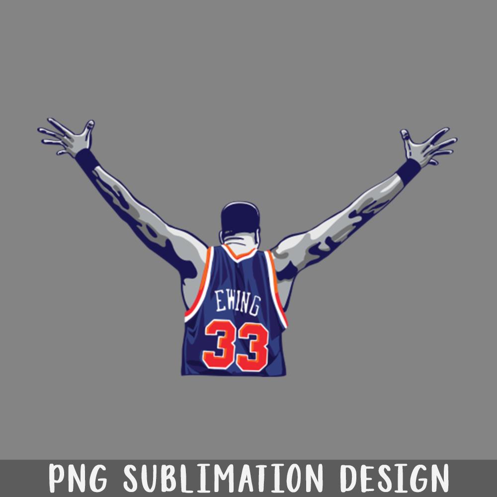 Patrick Ewing Raised Hands PNG Download | Inspire Uplift