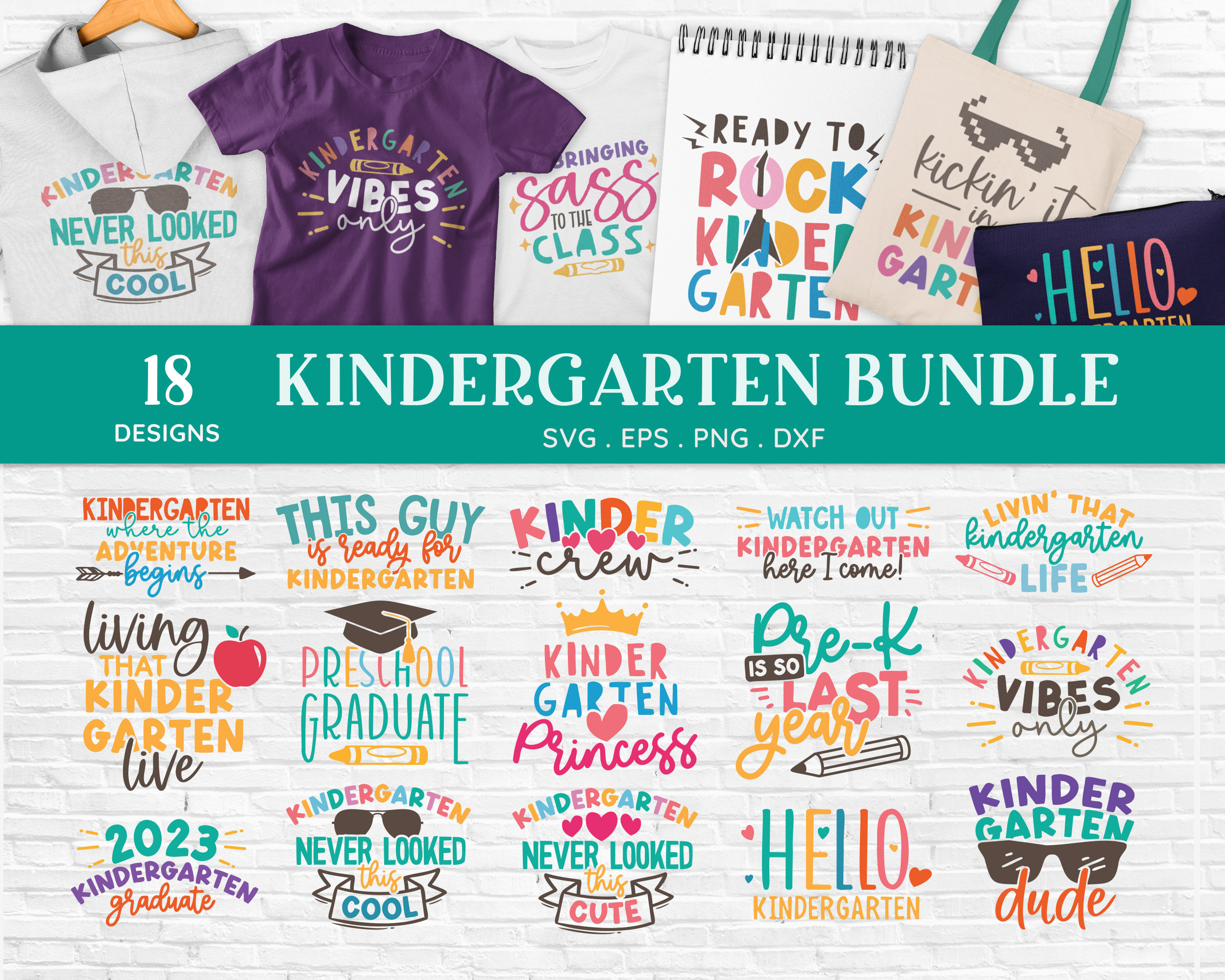 Kindergarten svg bundle , Kindergarten Shirt , hello kinderg | Inspire ...