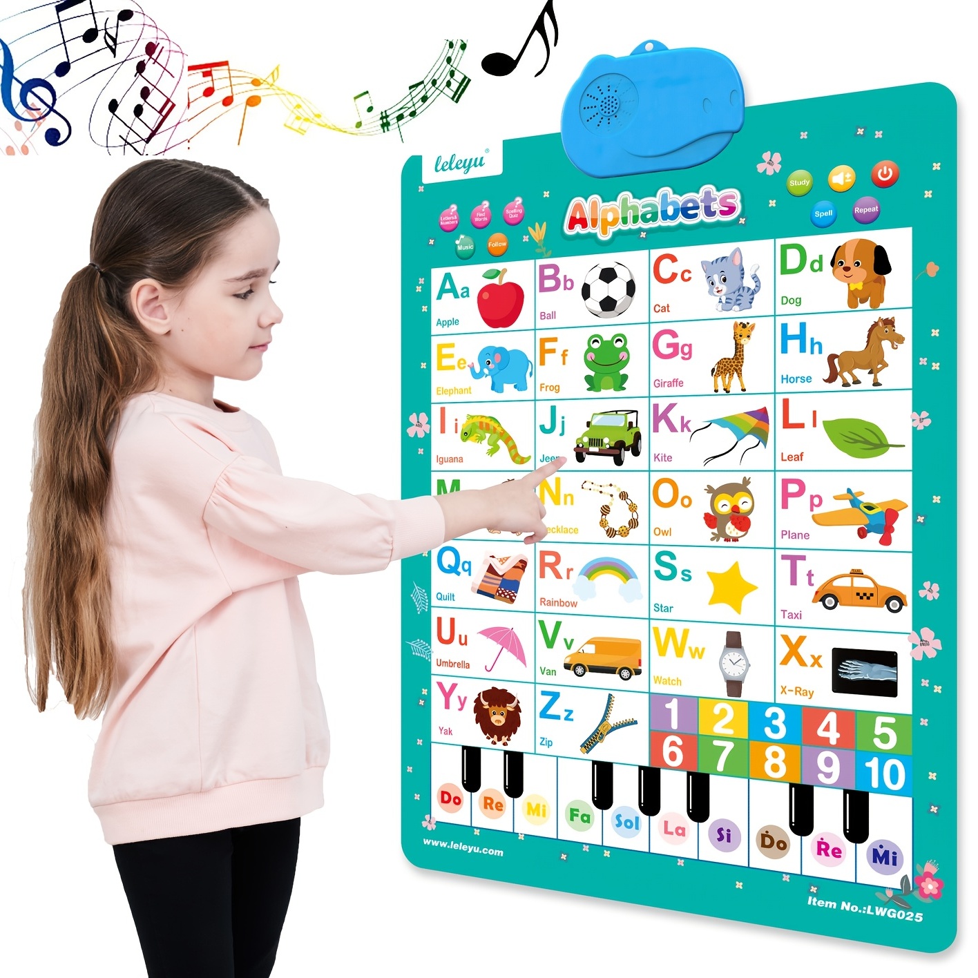 Early Education Toys Audio Wall Chart Toys ABC Letters & Num - Inspire ...