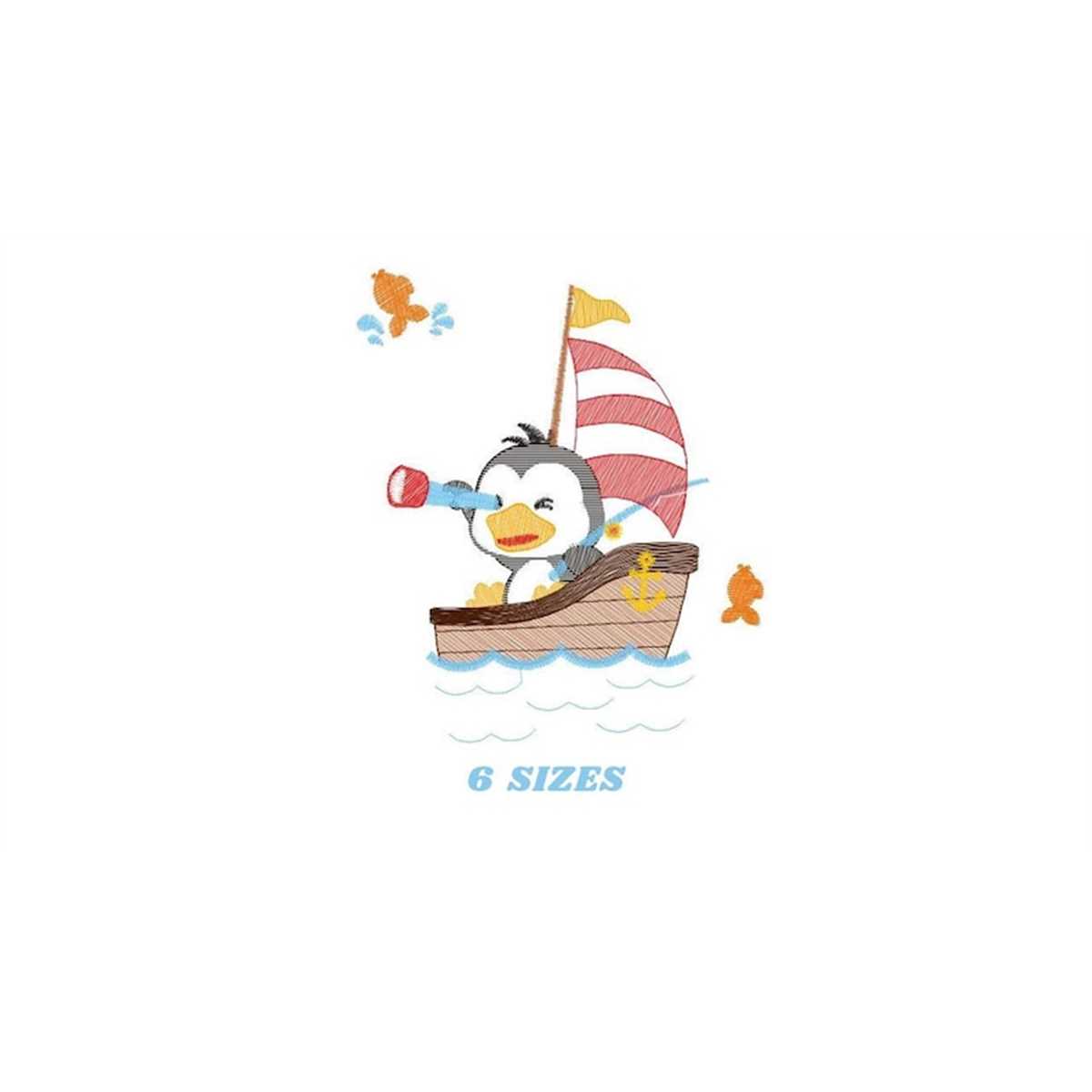 Penguin embroidery designs - Boat embroidery design machine | Inspire ...