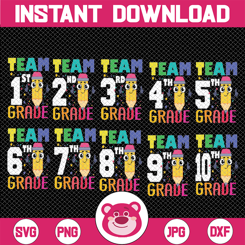 First Day Of School Svg, Team 1st, 2nd, 3rd Grade Svg, Penci | Inspire ...