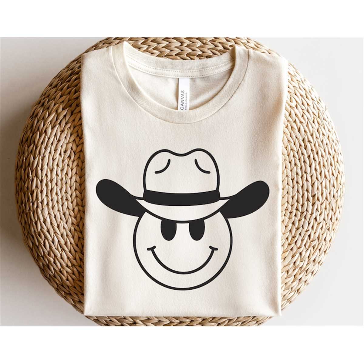 Cowboy happy face svg, Howdy svg, Western happy face svg, Co - Inspire ...