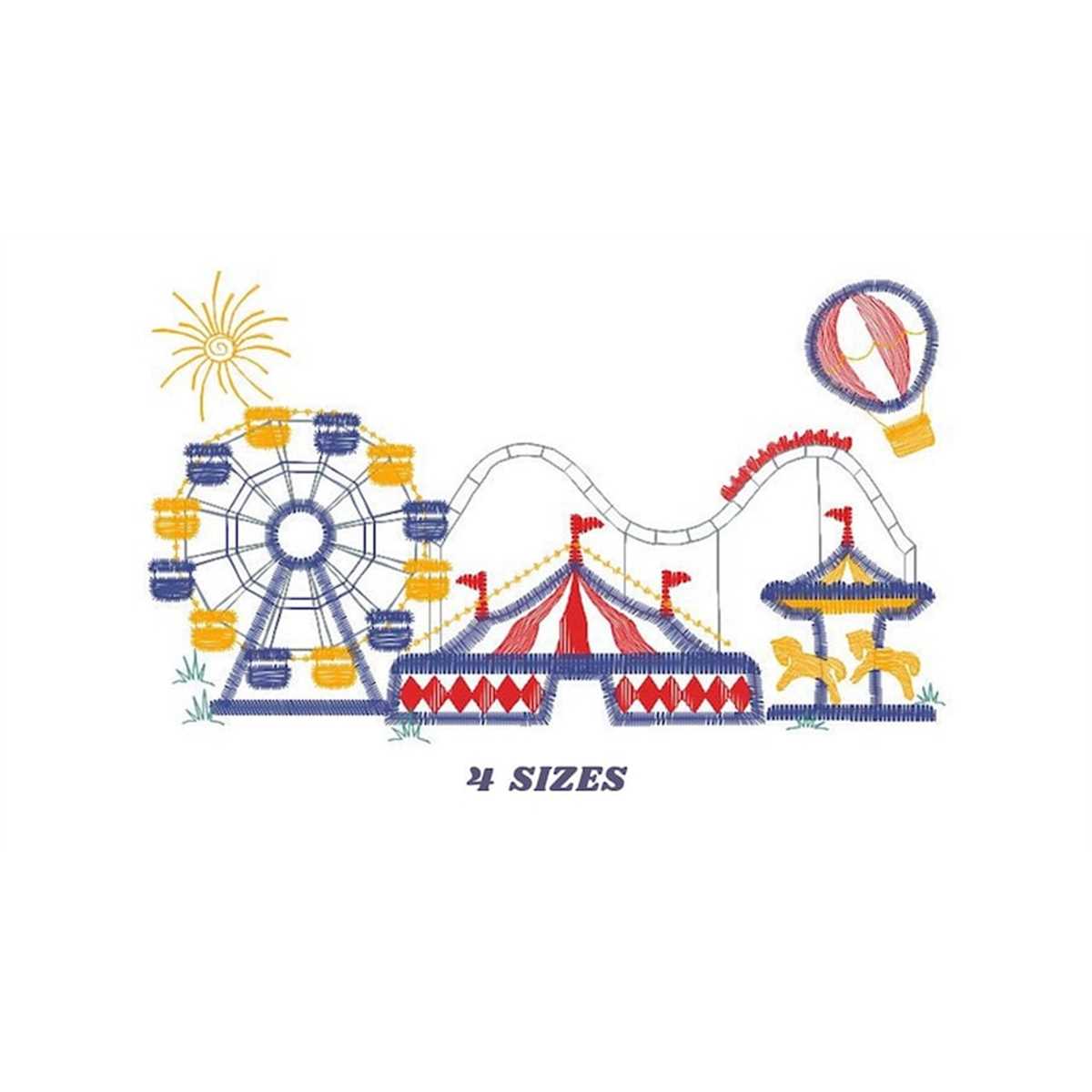 Fun park embroidery design - Fair embroidery designs machine - Inspire ...