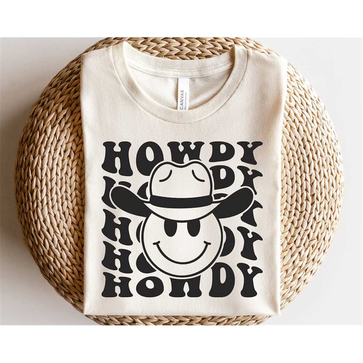 Cowboy happy face svg, Howdy svg, Western happy face svg, Co - Inspire ...