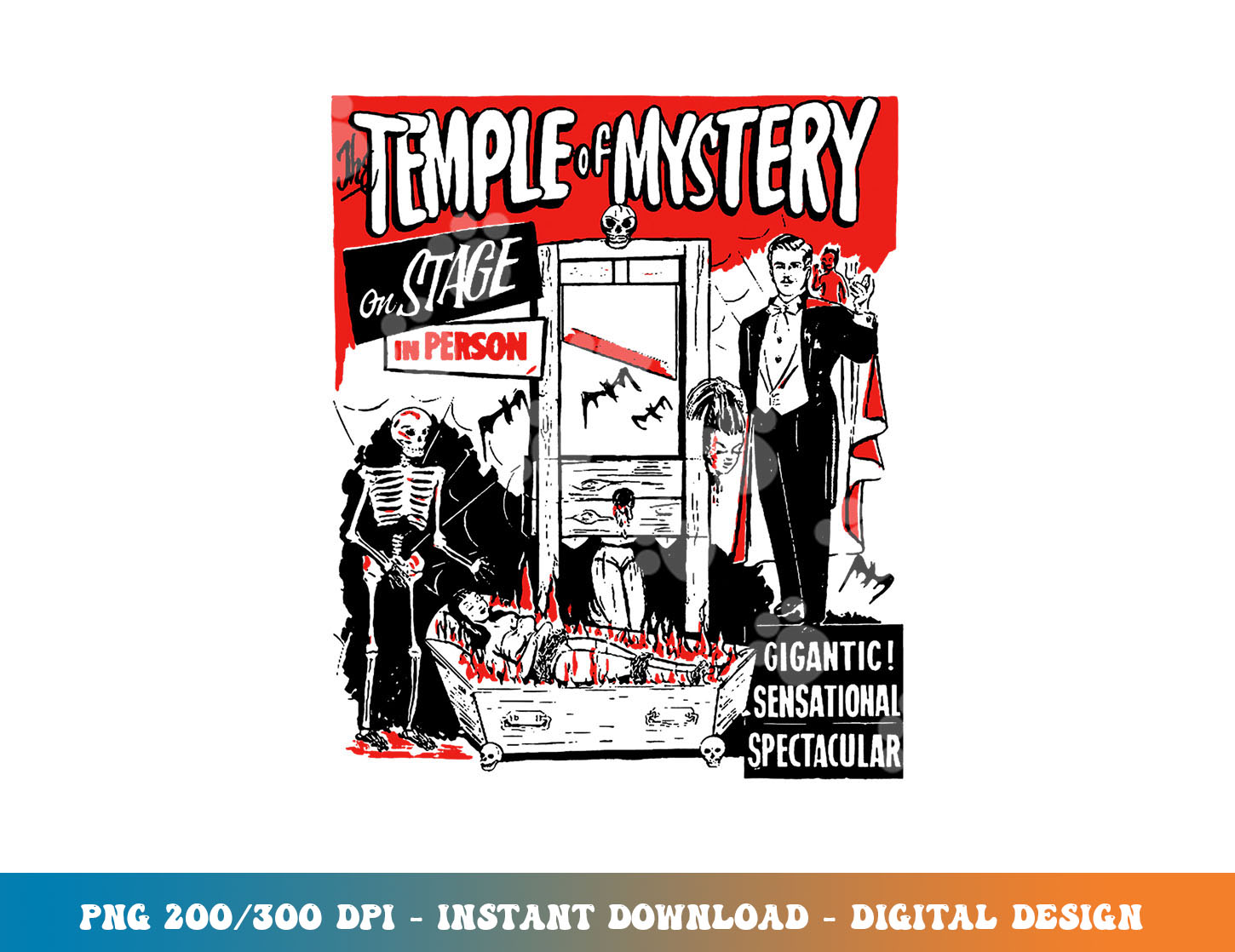 Classic Halloween Temple of Mystery Vintage Horror Show png | Inspire ...