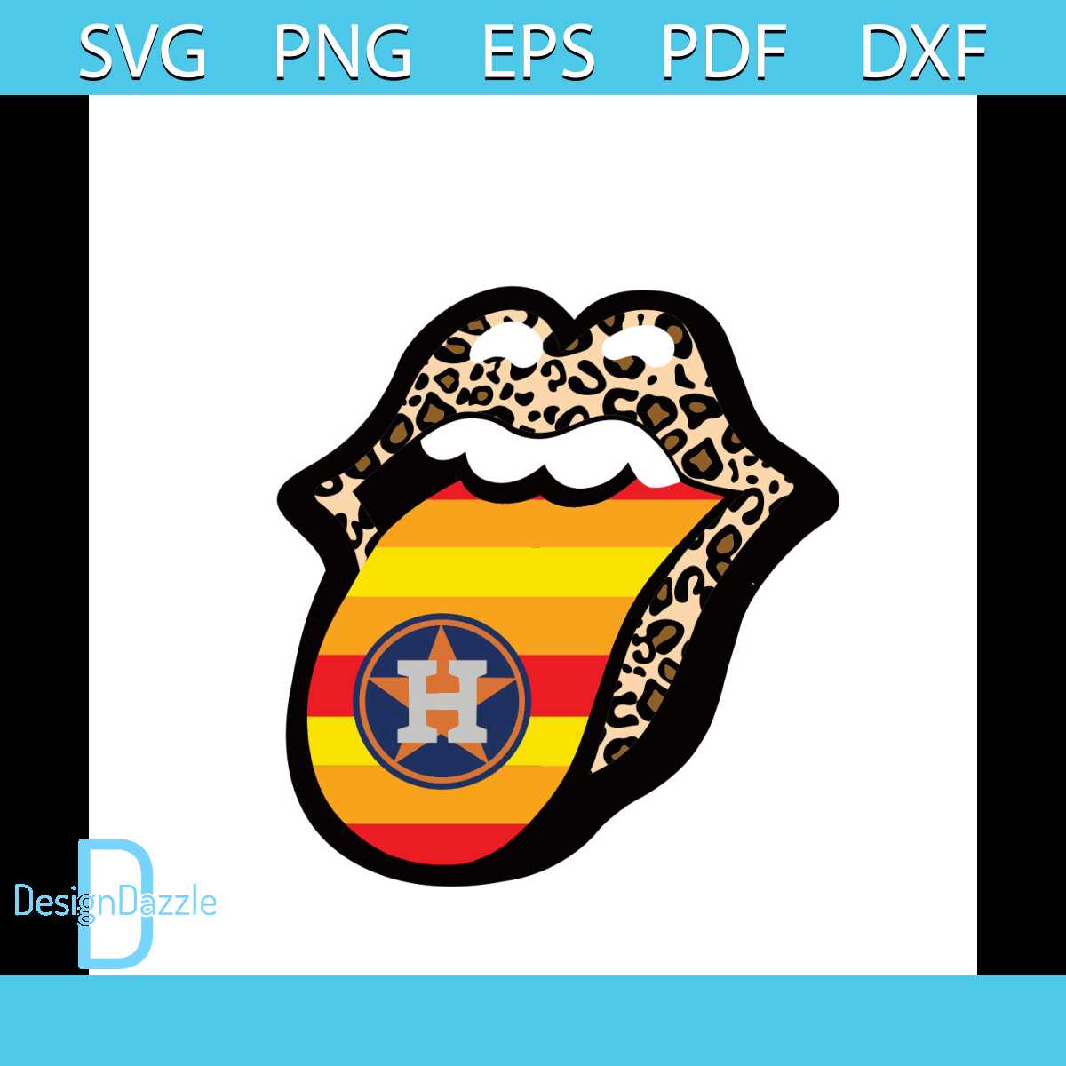 Houston Astros Tongue Leopard Lips Svg, Sport Svg, Sport Bas | Inspire ...