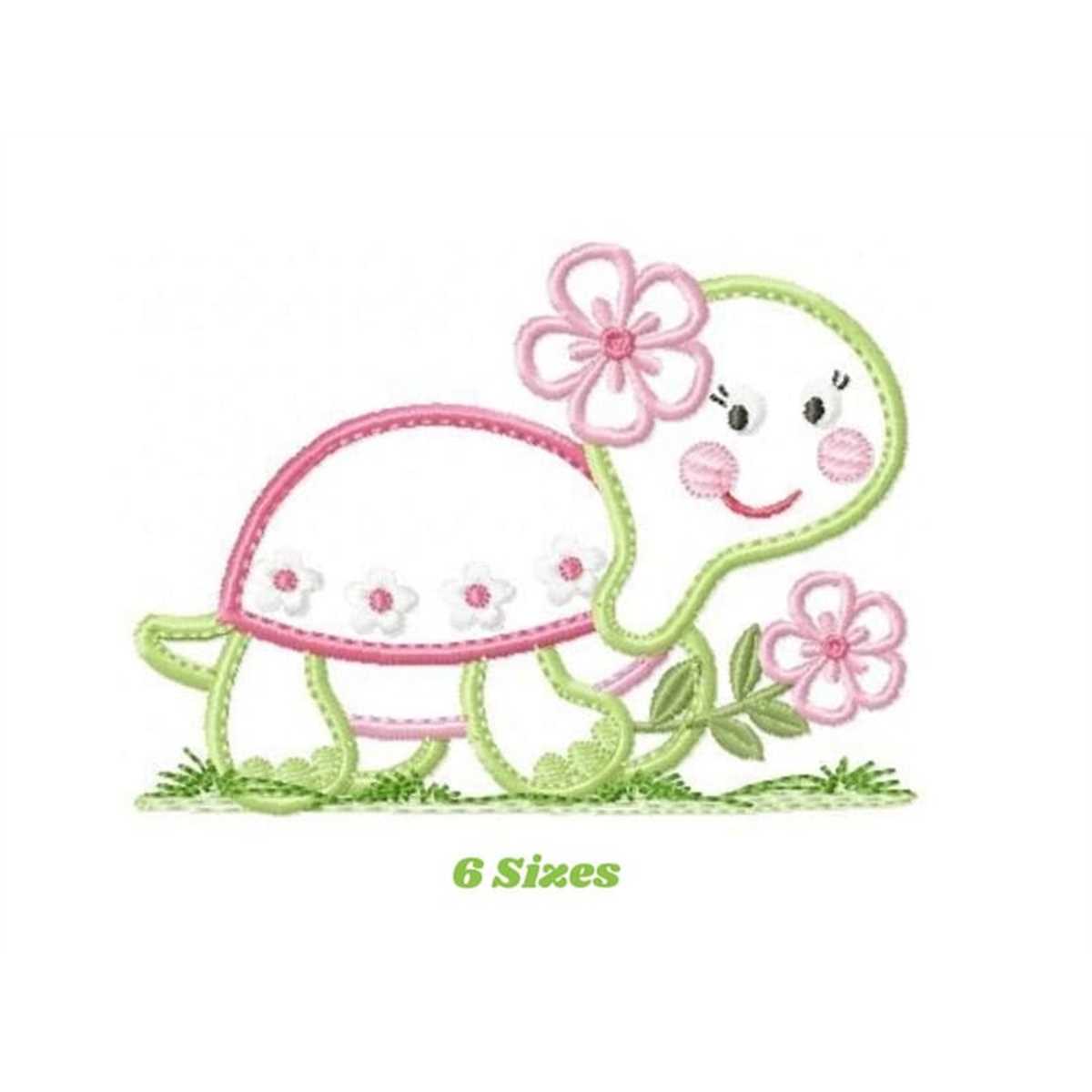 Turtle applique embroidery design - Animal embroidery design | Inspire ...