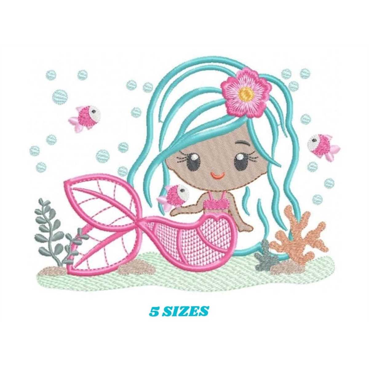 Mermaid embroidery designs - Princess embroidery design mach | Inspire ...