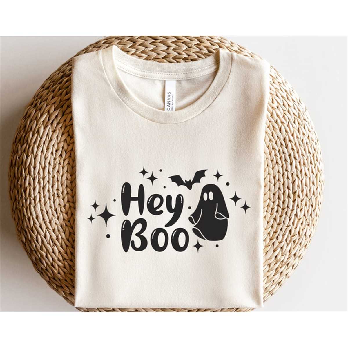 Hey Boo svg, Ghost svg, Bat svg, Spooky vibes svg, Retro Hal - Inspire ...