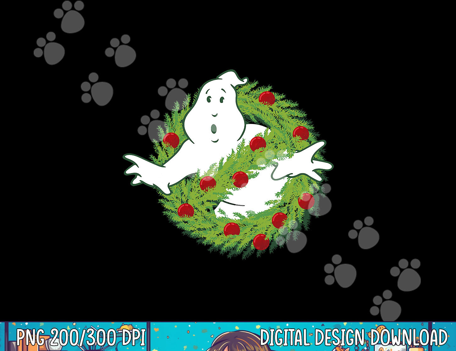 Ghostbusters Classic Logo Christmas Wreath Graphic png,subl | Inspire ...