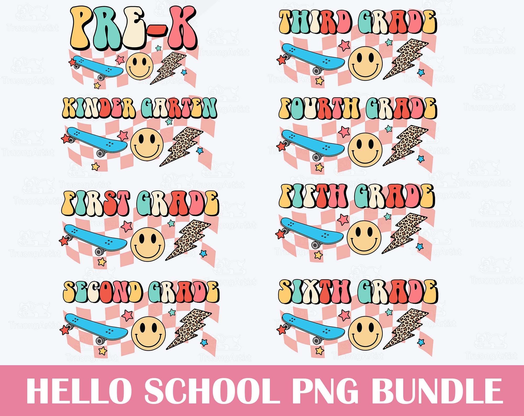 Back To School Png Bundle, First Day Of School Png, Grade Pn | Inspire ...