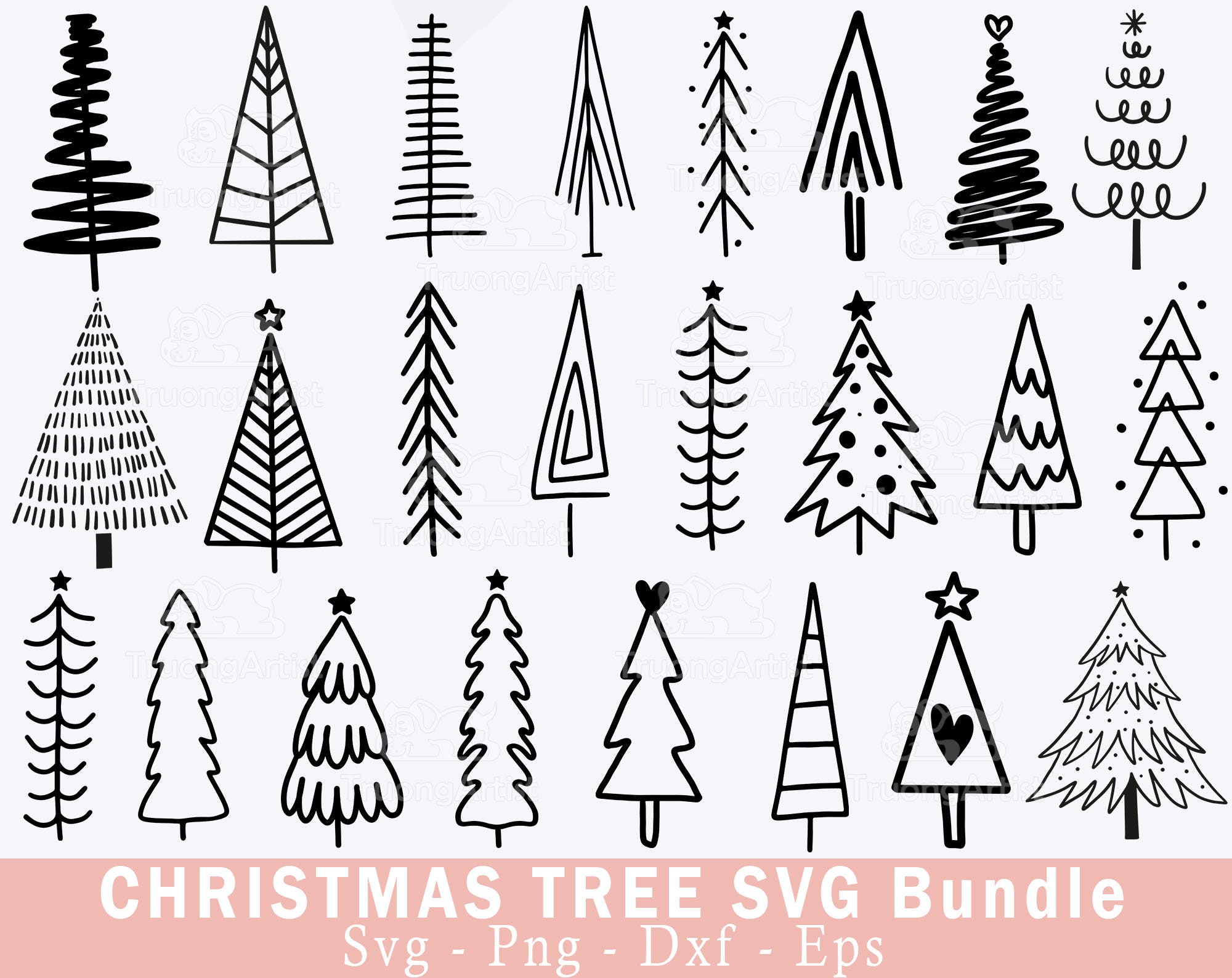 Christmas Tree SVG Bundle, Pine Tree Svg, Christmas Bundle, | Inspire ...