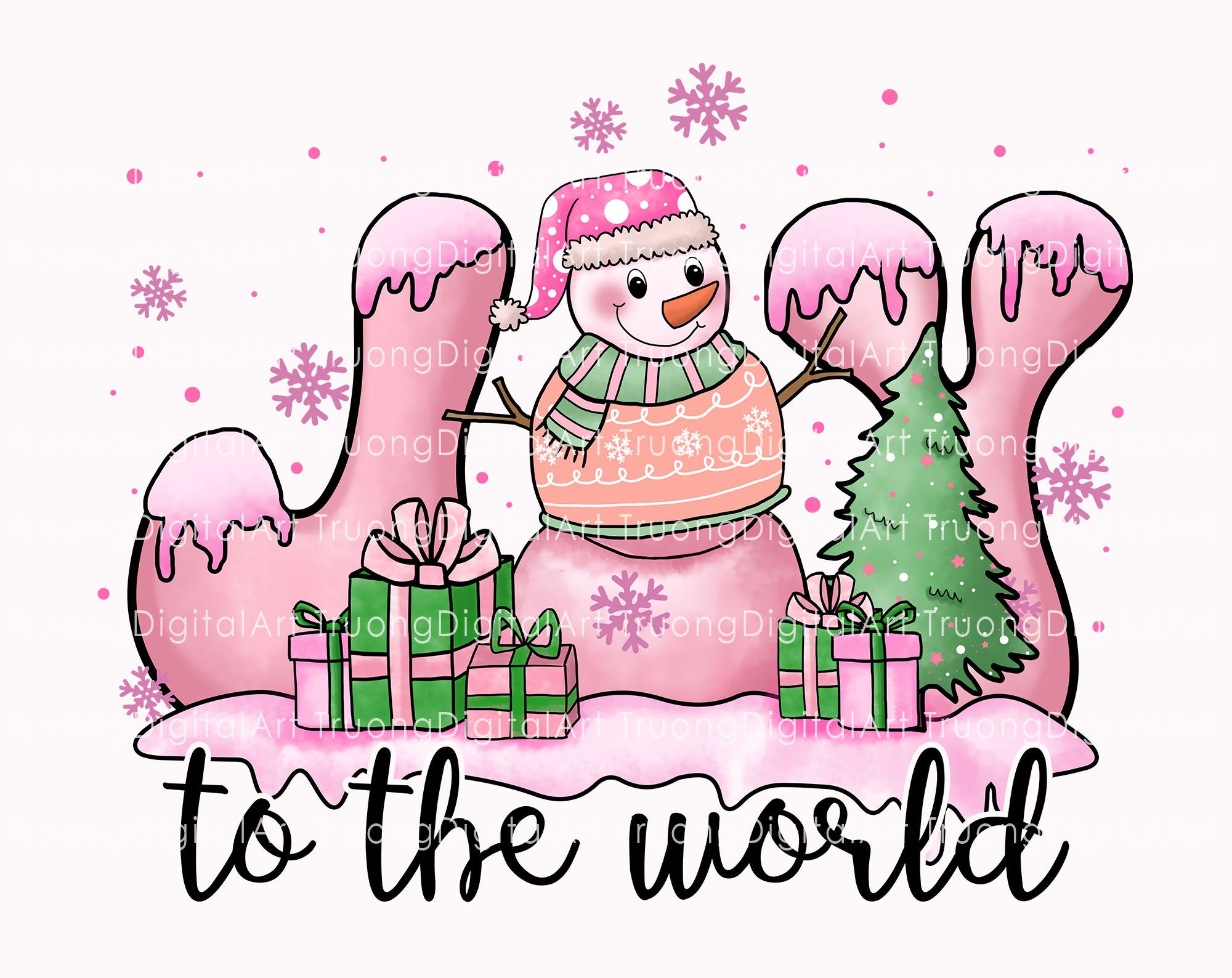 Joy To The World Png, Pink Christmas Snowman Png, Christmas | Inspire Uplift