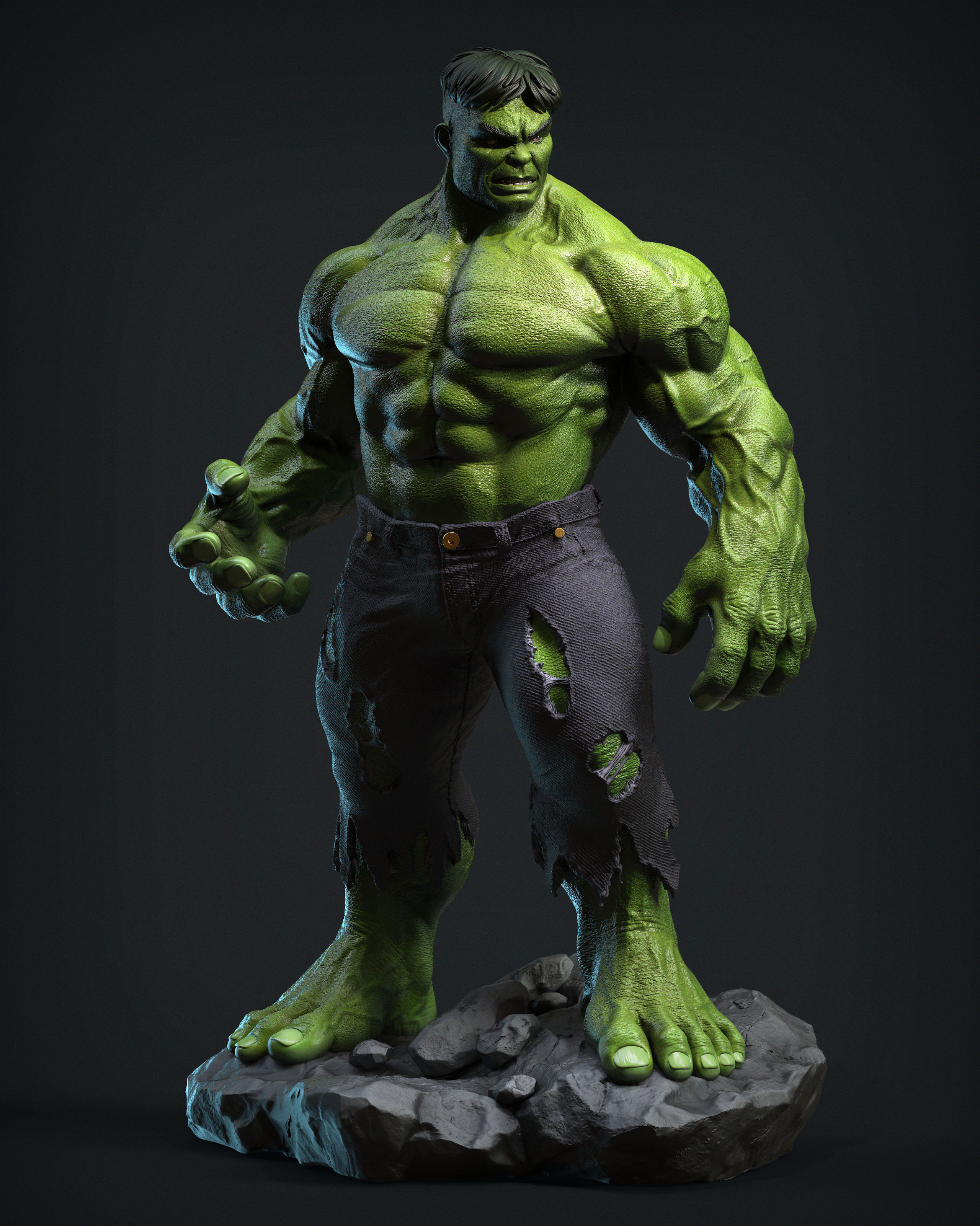Hulk Marvel 3D printed hand painted custom figure, Hulk stat | Inspire ...