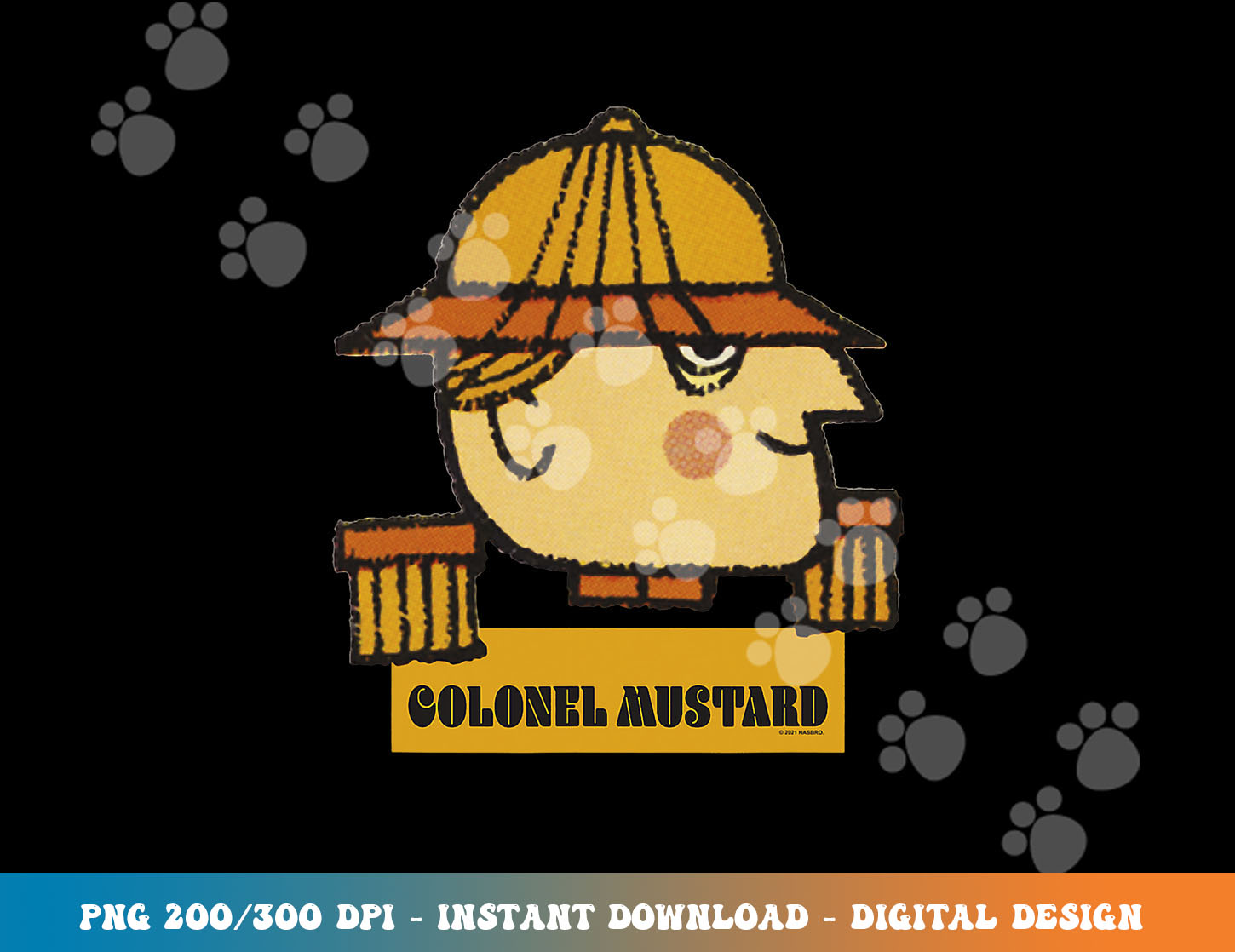 Clue Halloween Colonel Mustard Big Face png,sublimation cop | Inspire ...