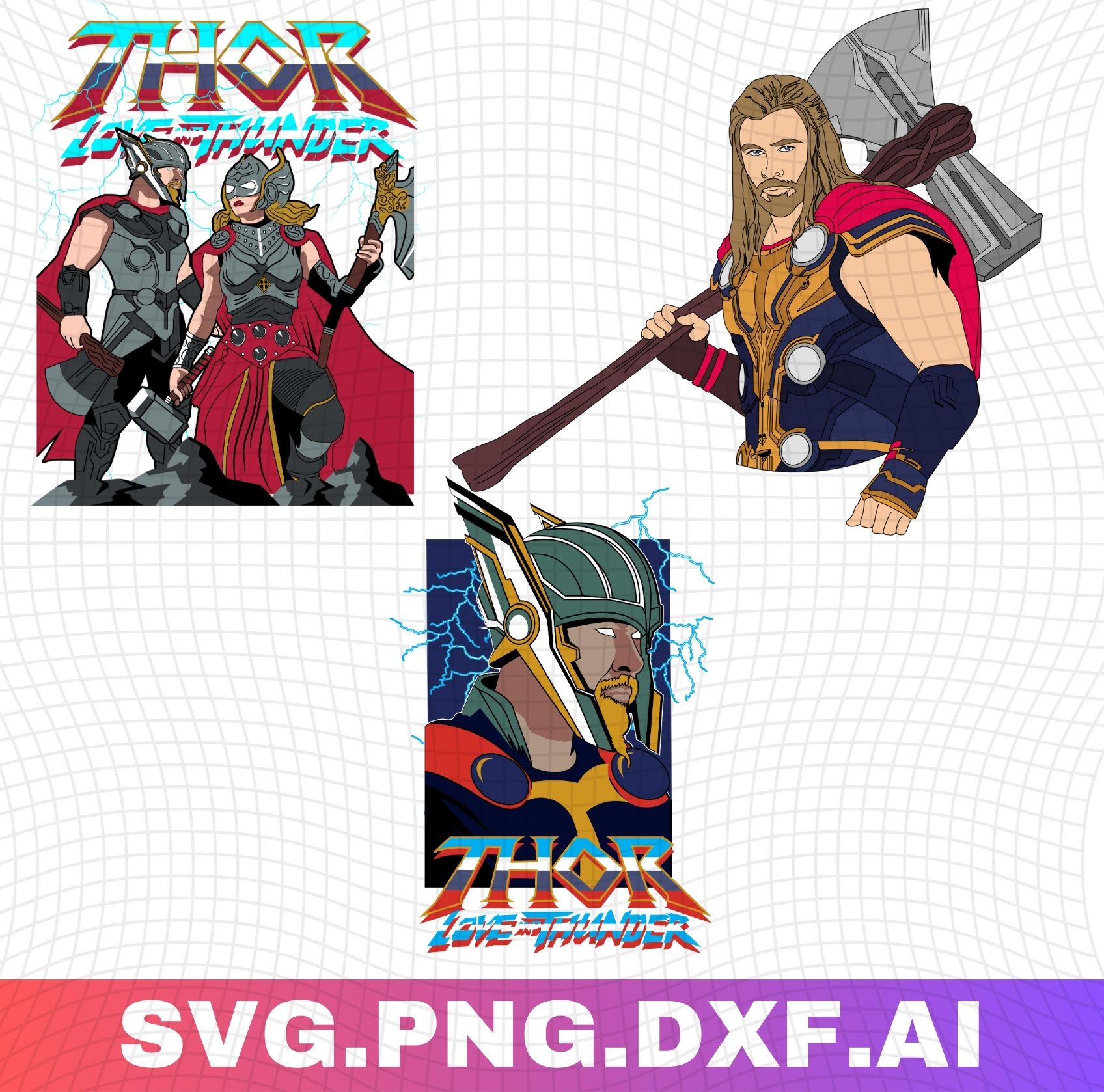 10 Clipart - Bundle Layered Svg, Superhero, Thor Svg, Jane F | Inspire ...